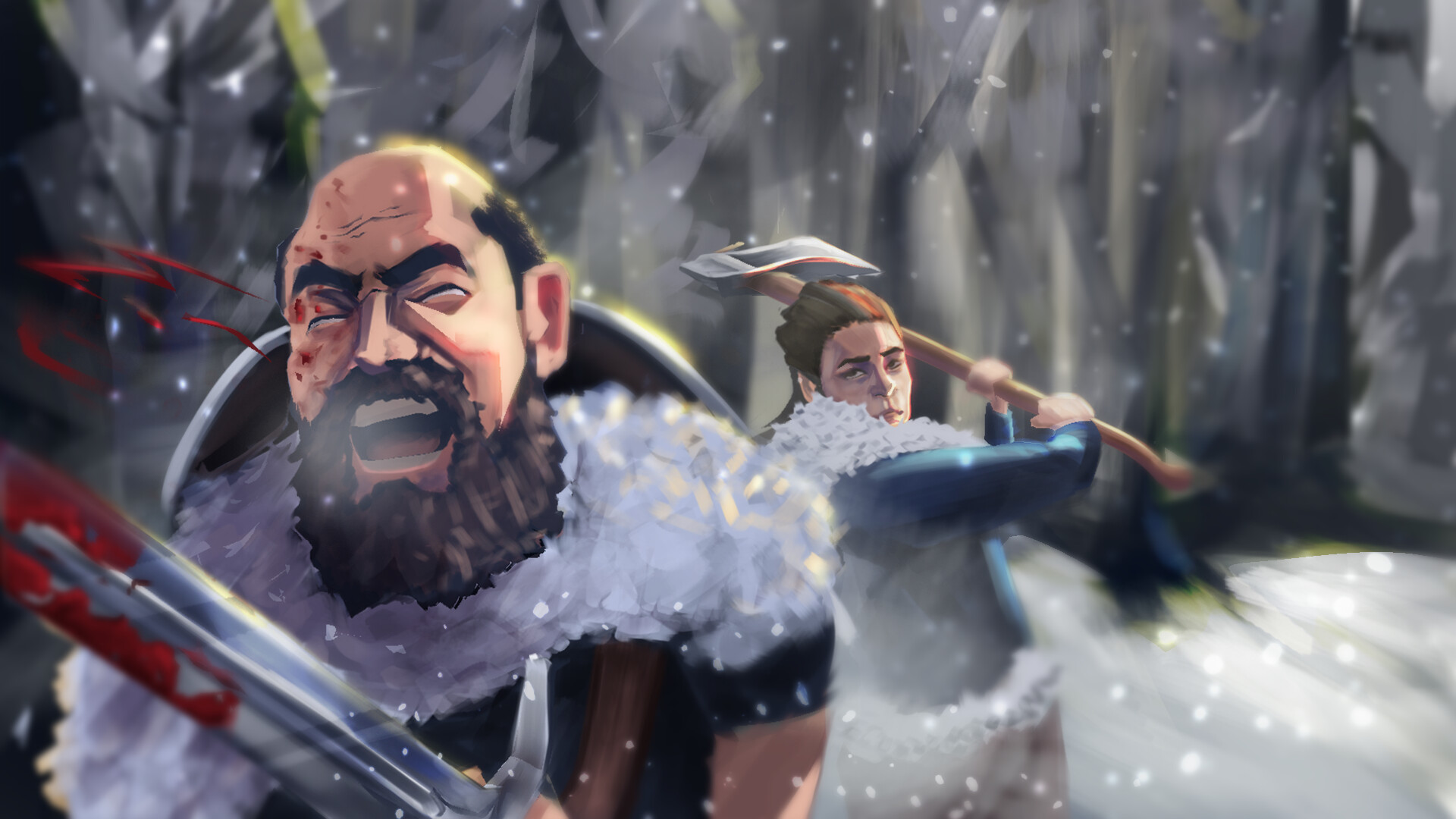 ArtStation - winter painting