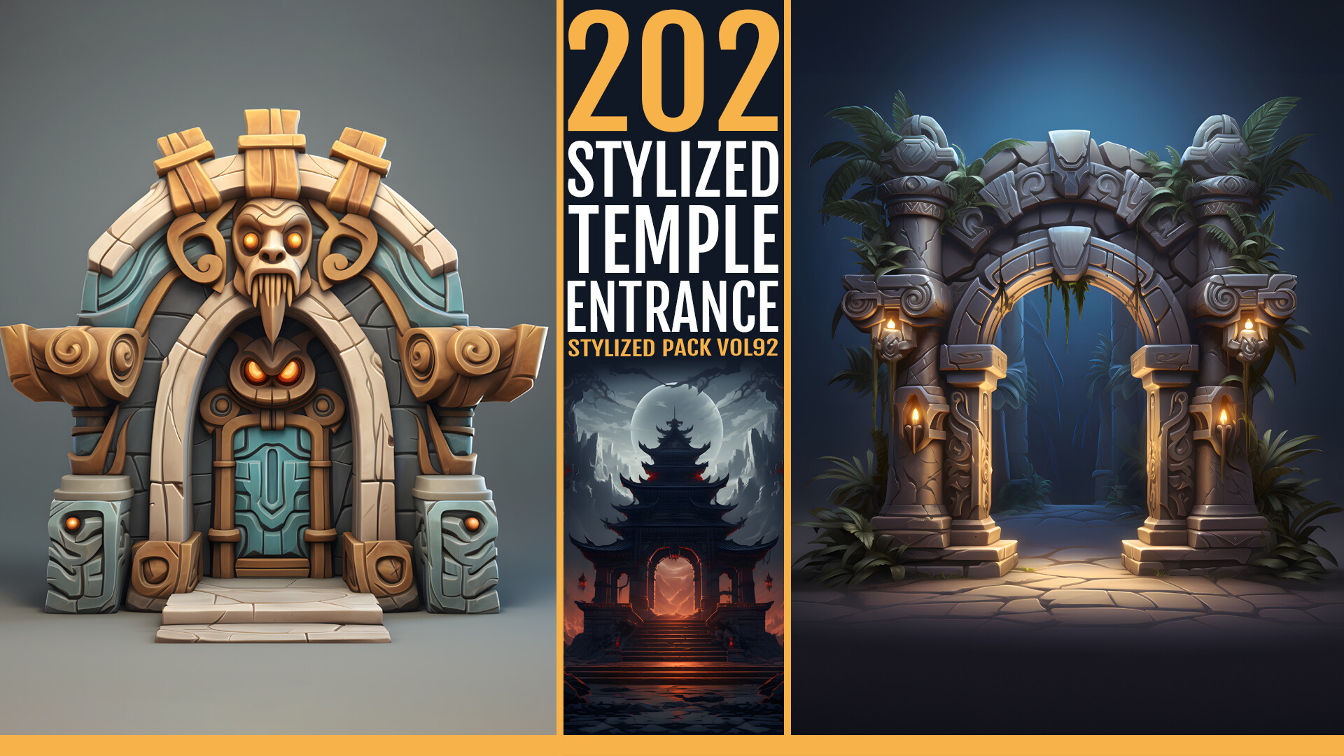 Artificial Dimension - 202 Stylized Temple Entrance VOL92