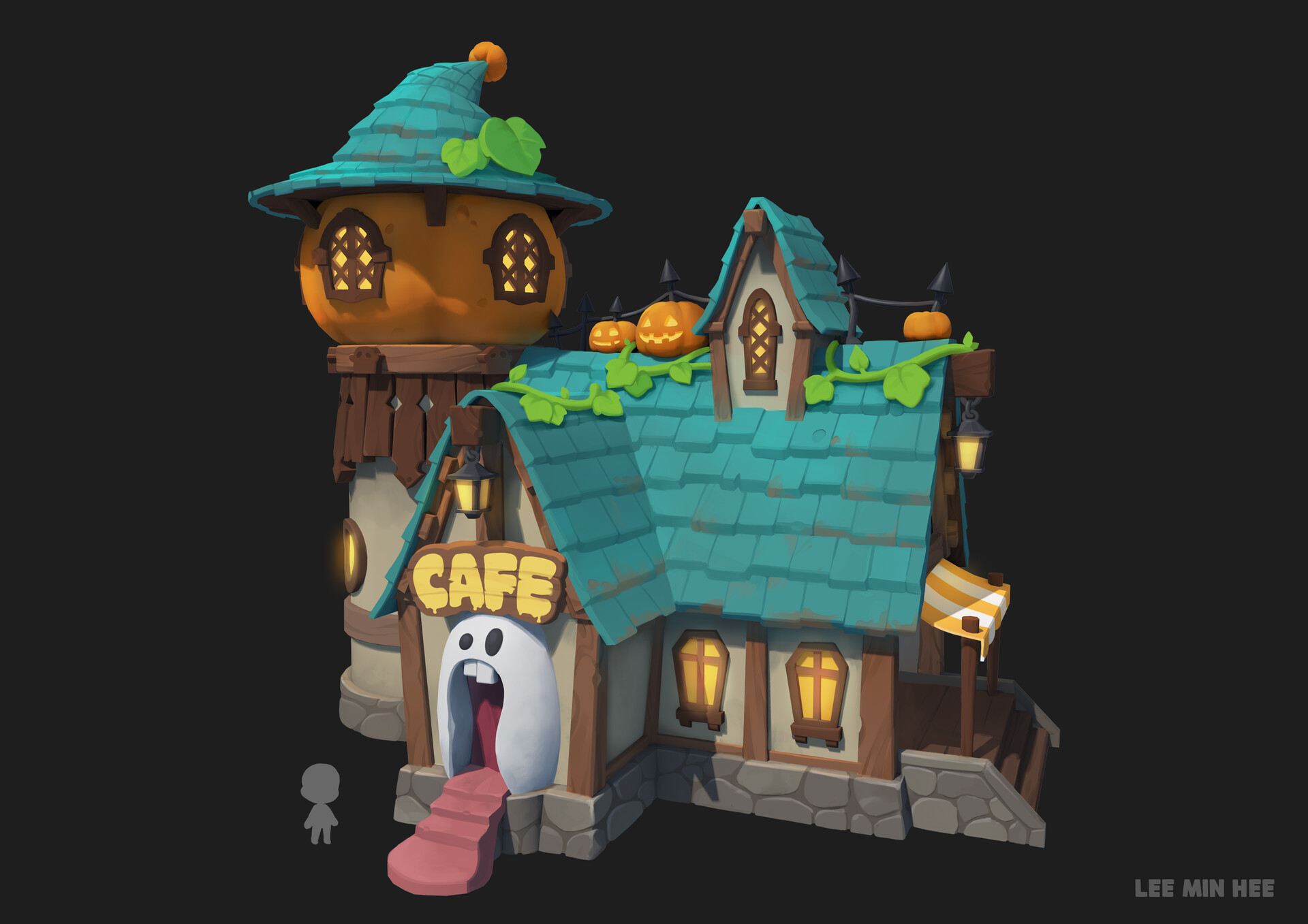 ArtStation - halloween cafe