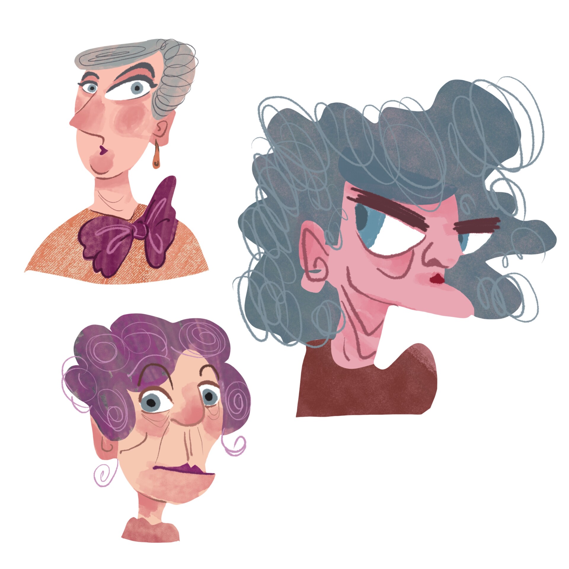 ArtStation - A series of old woman characters