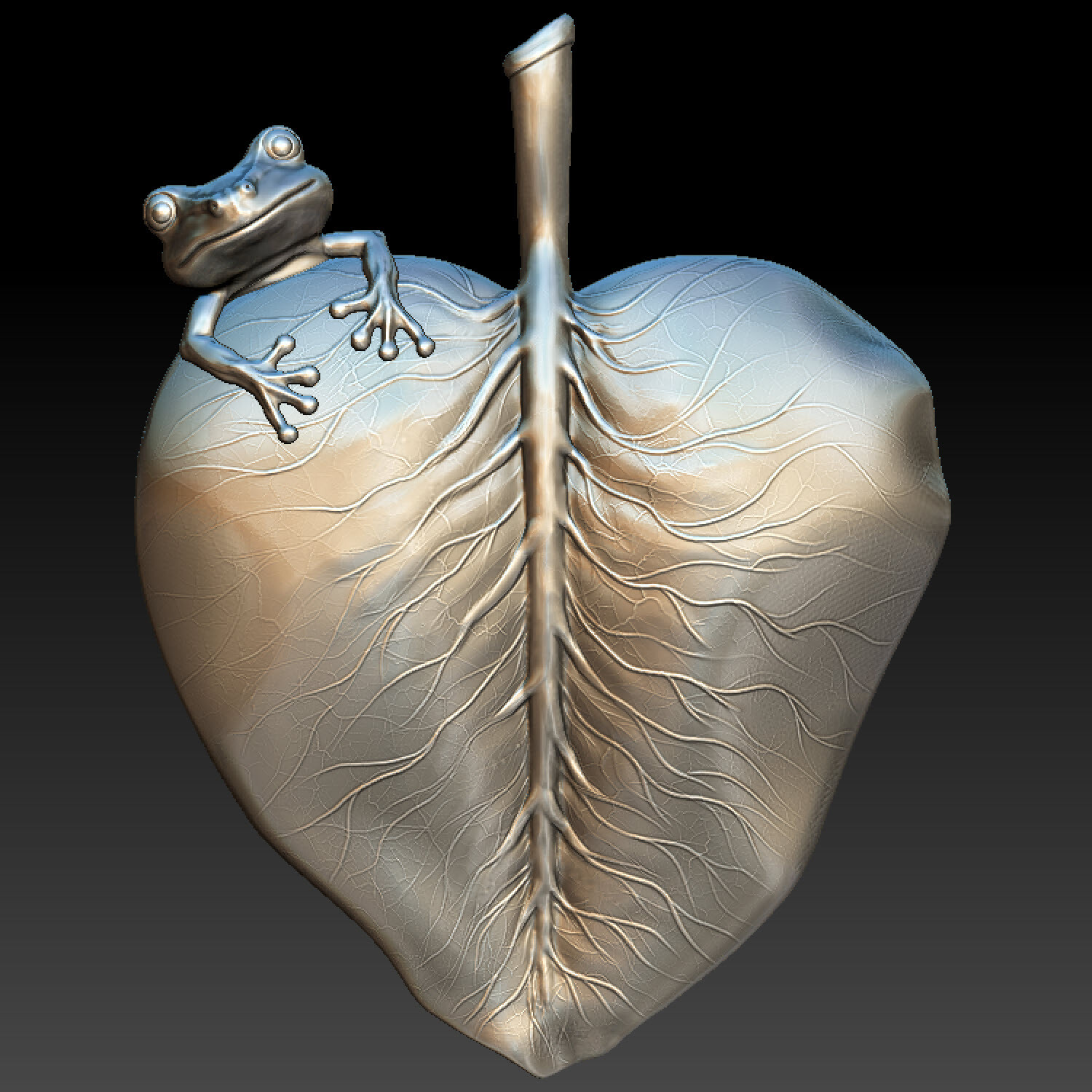 ArtStation - Frog on leaf pendent