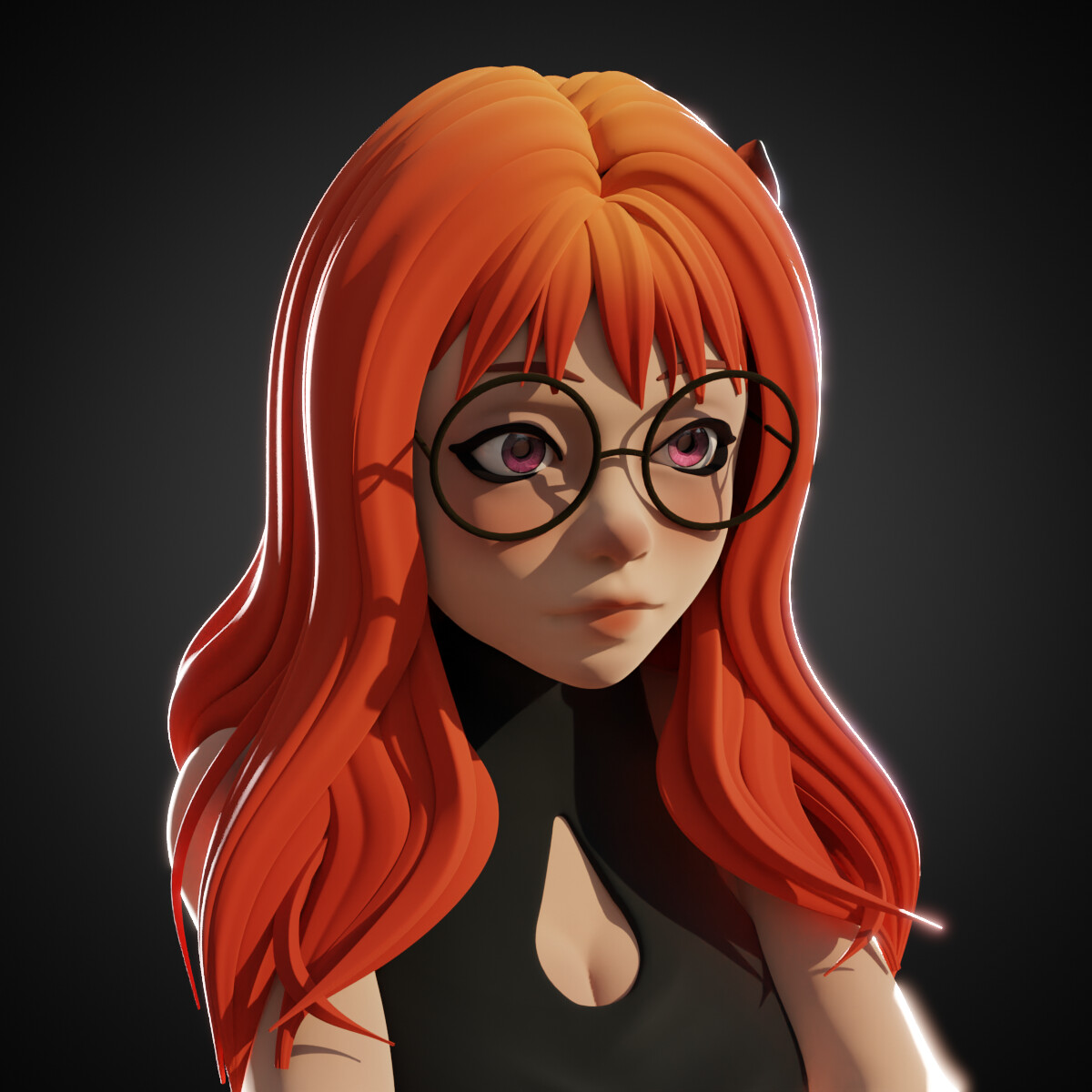 ArtStation - A girl with red hair