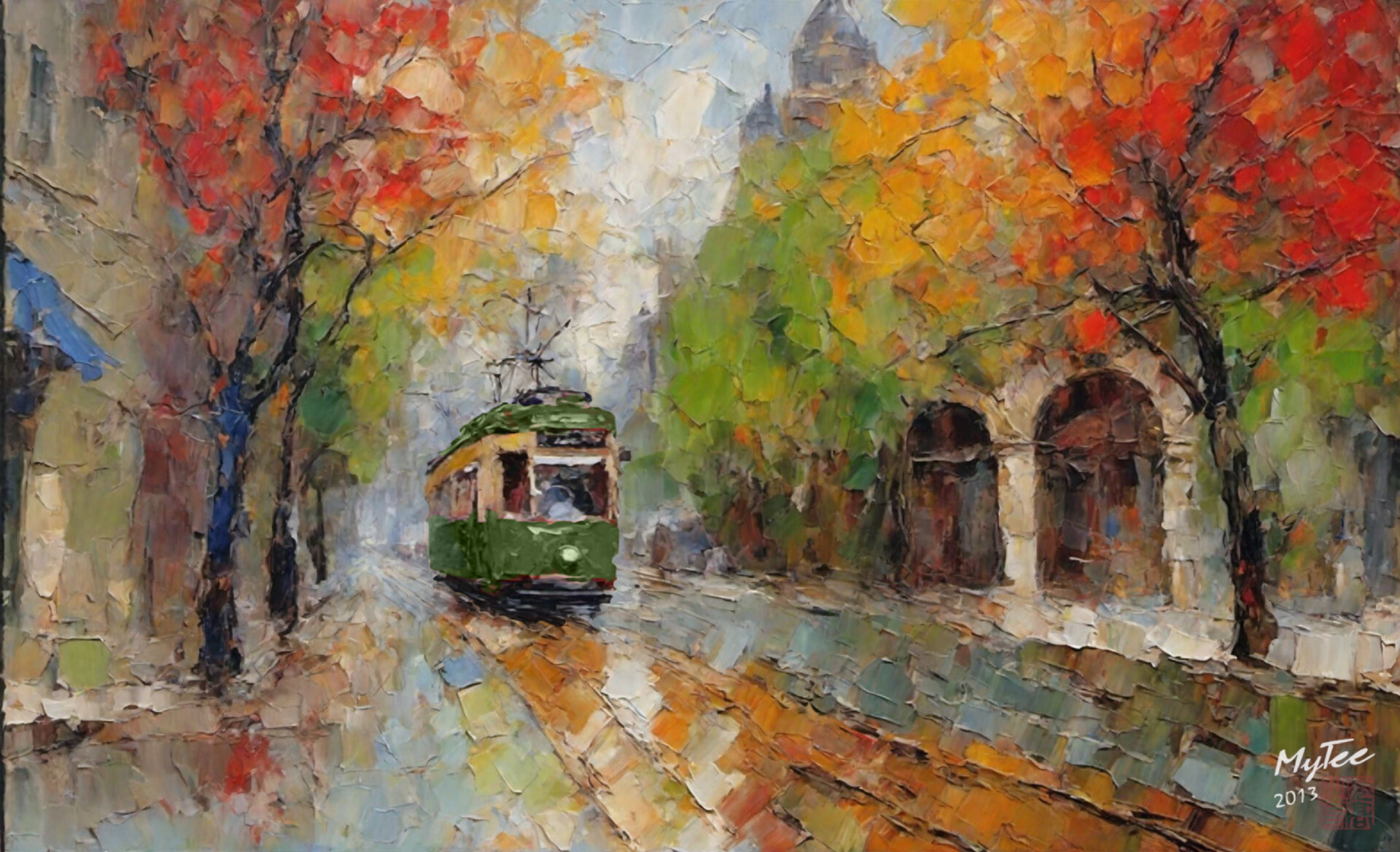 ArtStation - Landscape study - Tram in city Melbourne
