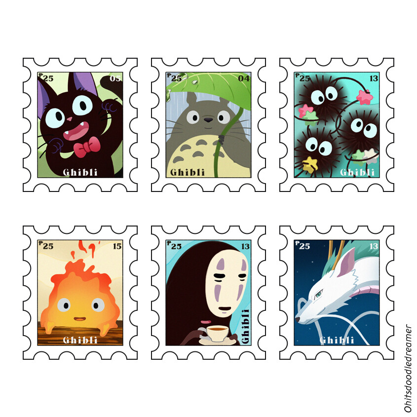ArtStation - Ghibli Stamps