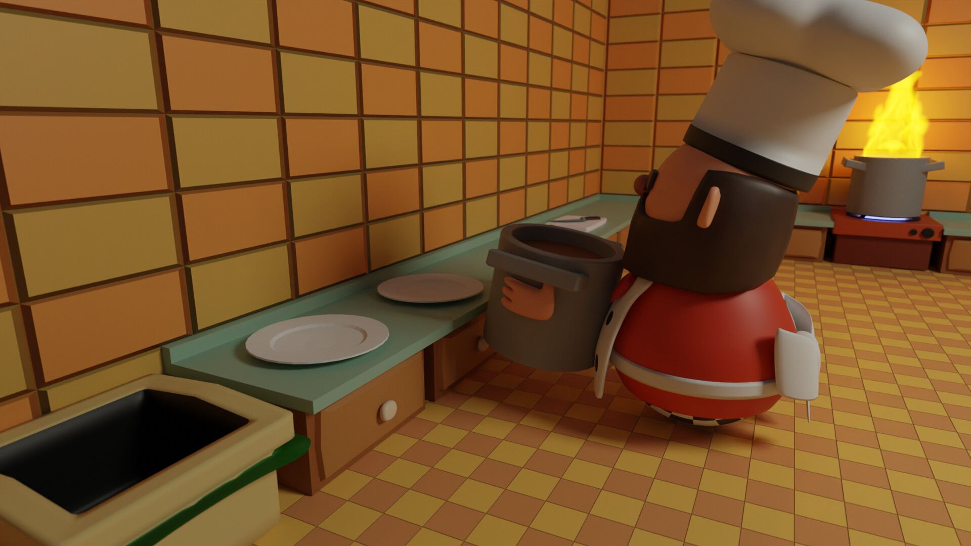 ArtStation - Overcooked Stylised Scene