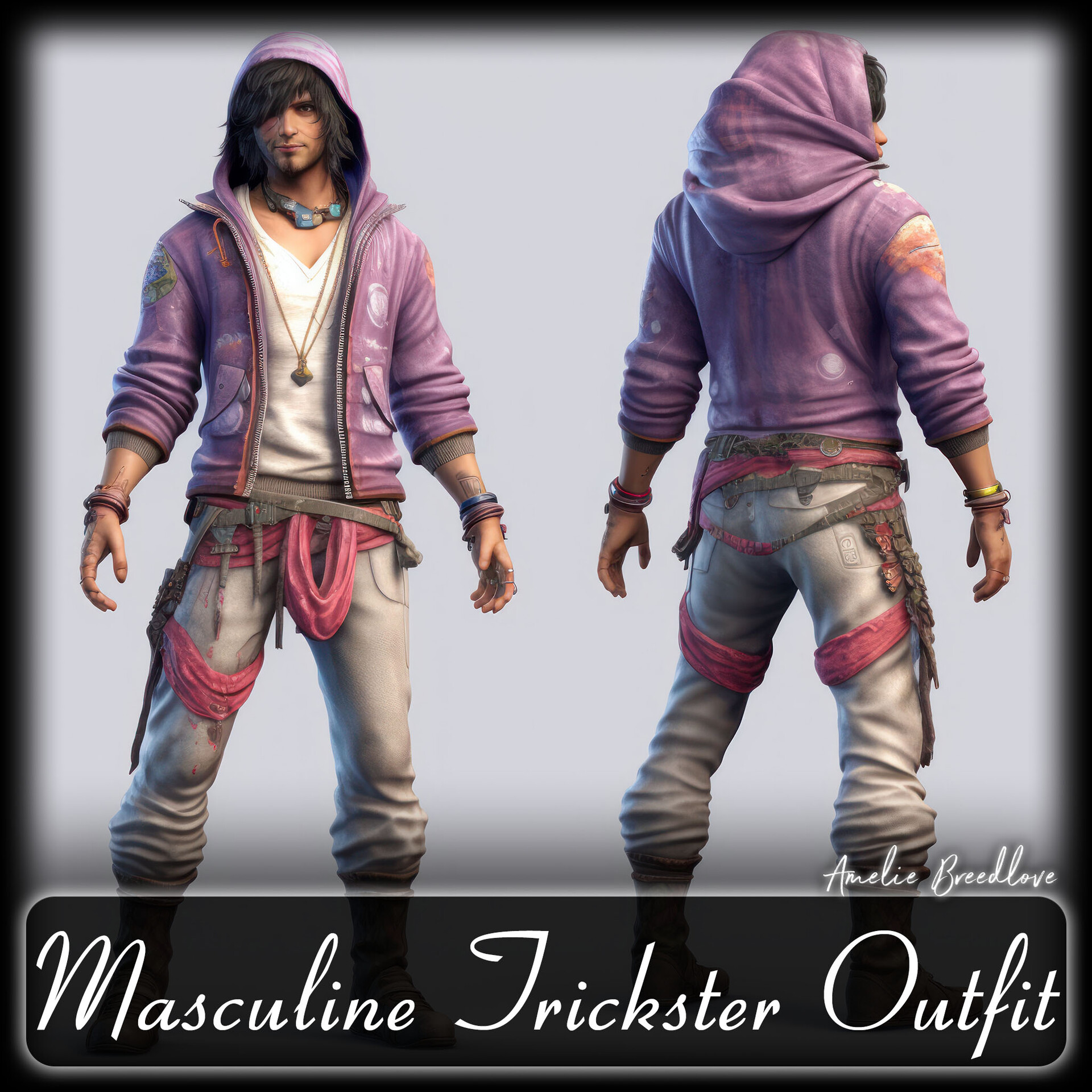 ArtStation - 200 Masculine Trickster Outfit Reference Pack | 4K | v.197