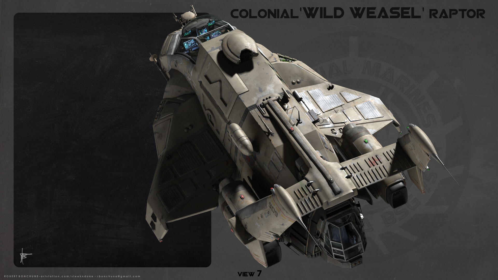 Robert Bonchune - Colonial "Wild Weasel" Raptor - Various views - BSG
