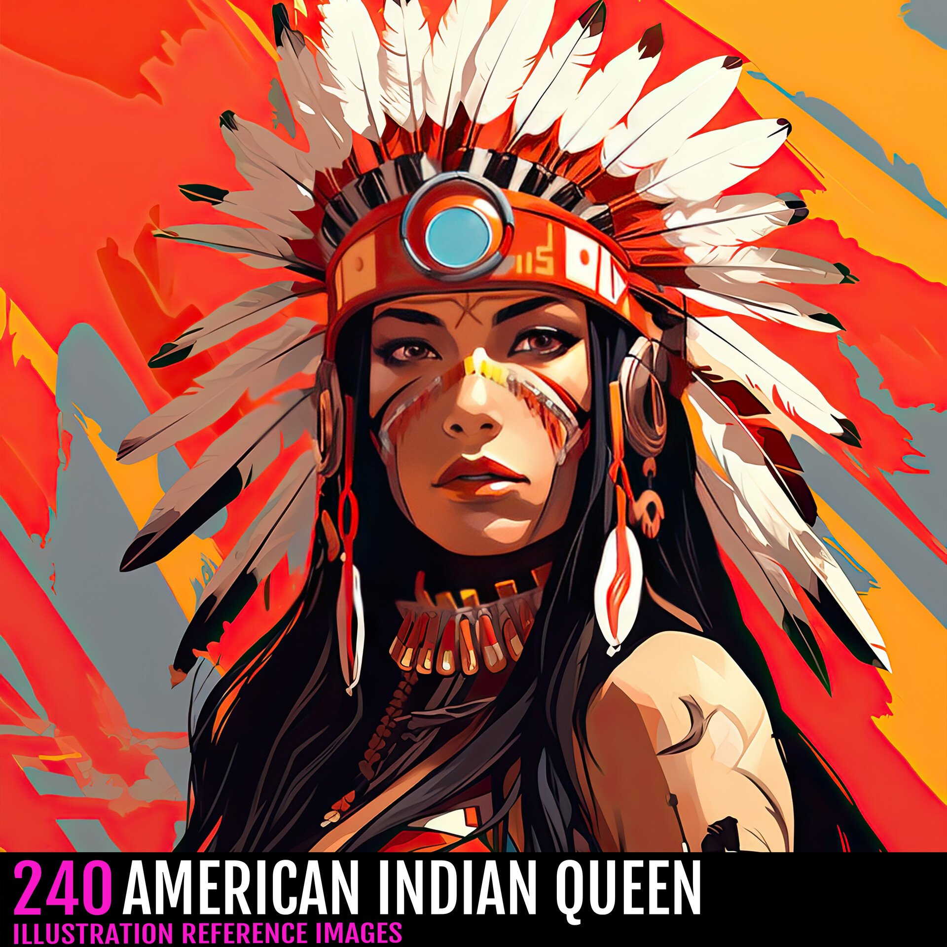 ArtStation - 240 AMERICAN INDIAN QUEEN / 4K