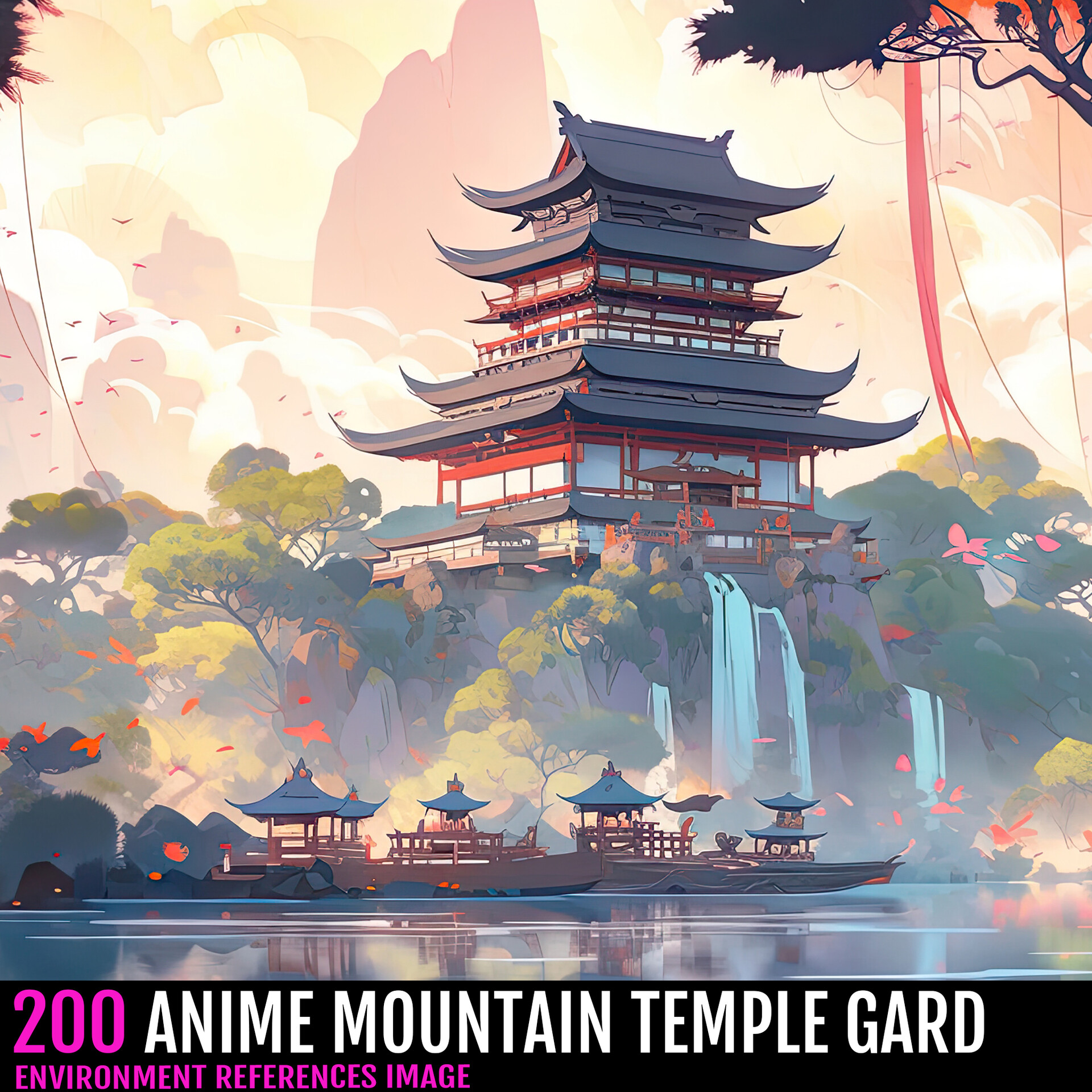 ArtStation - 200 ANIME MOUNTAIN TEMPLE GARD / 4K