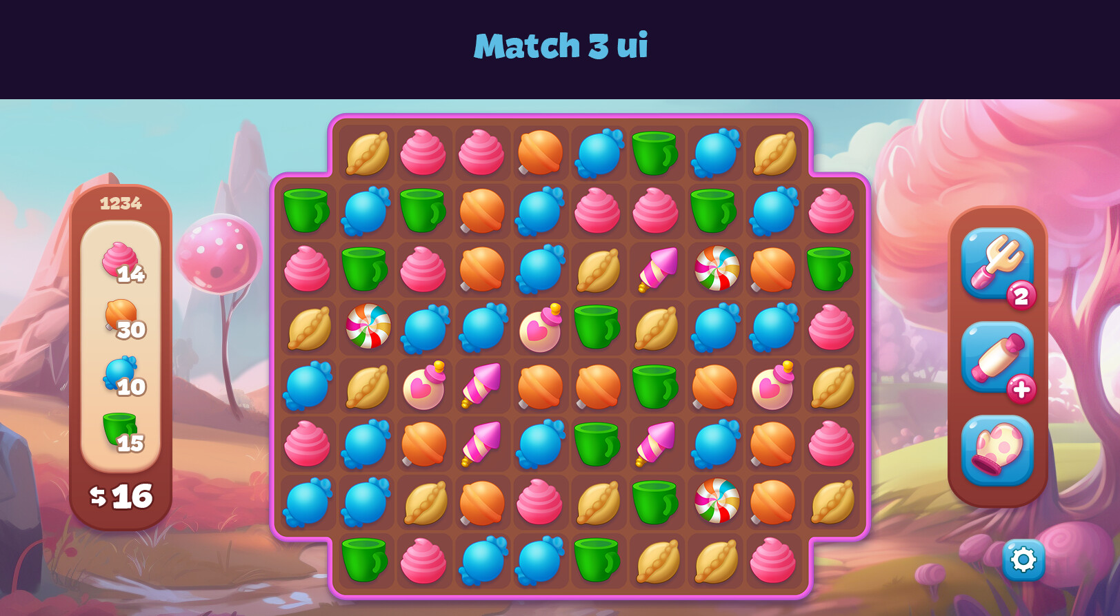 ArtStation - Match 3 ui