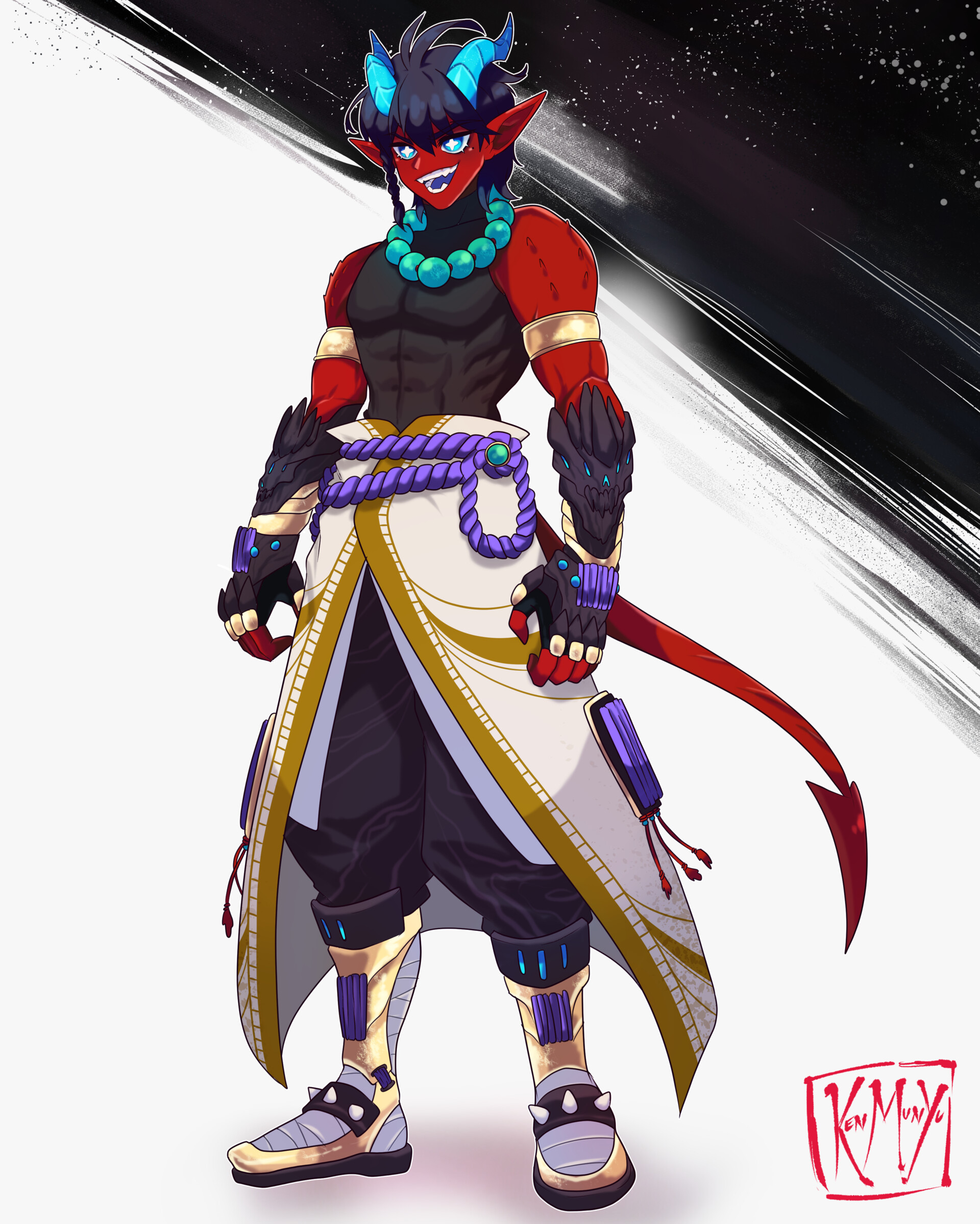 ArtStation - DnD Tiefling Monk OC