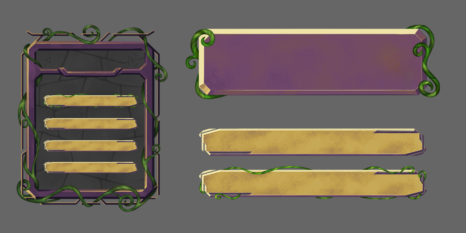 ArtStation - magical forest themed UI designs