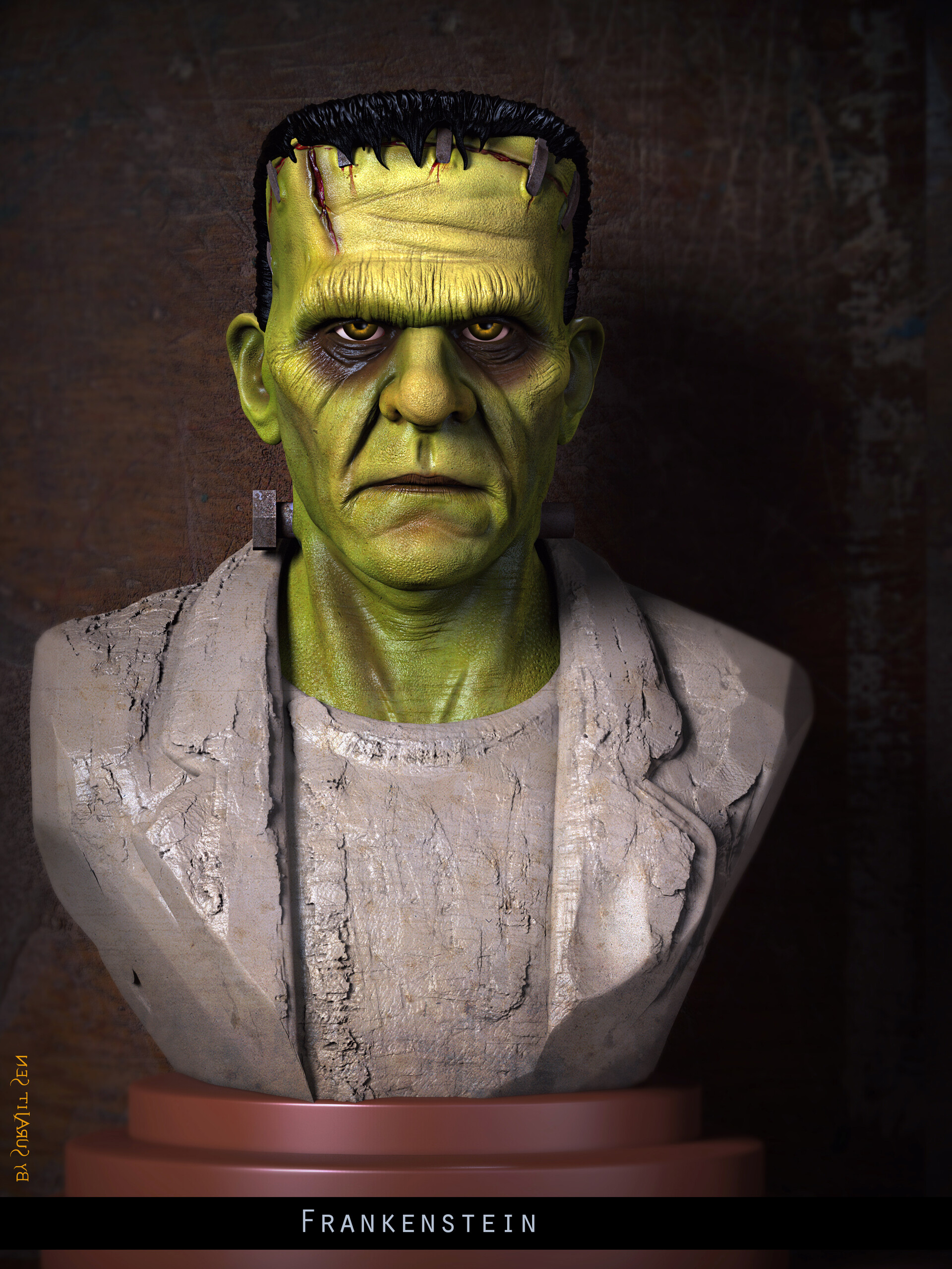 ArtStation - Frankenstein - Digital Sculpture by Surajit Sen