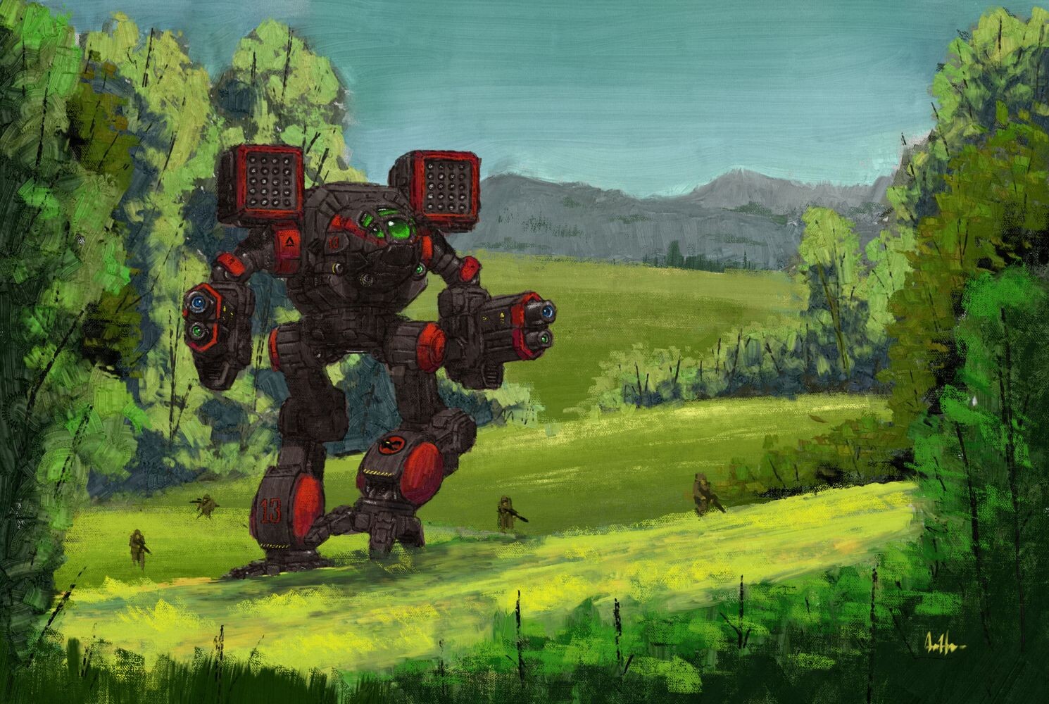 ArtStation - Summer Patrol: Battletech Fanart