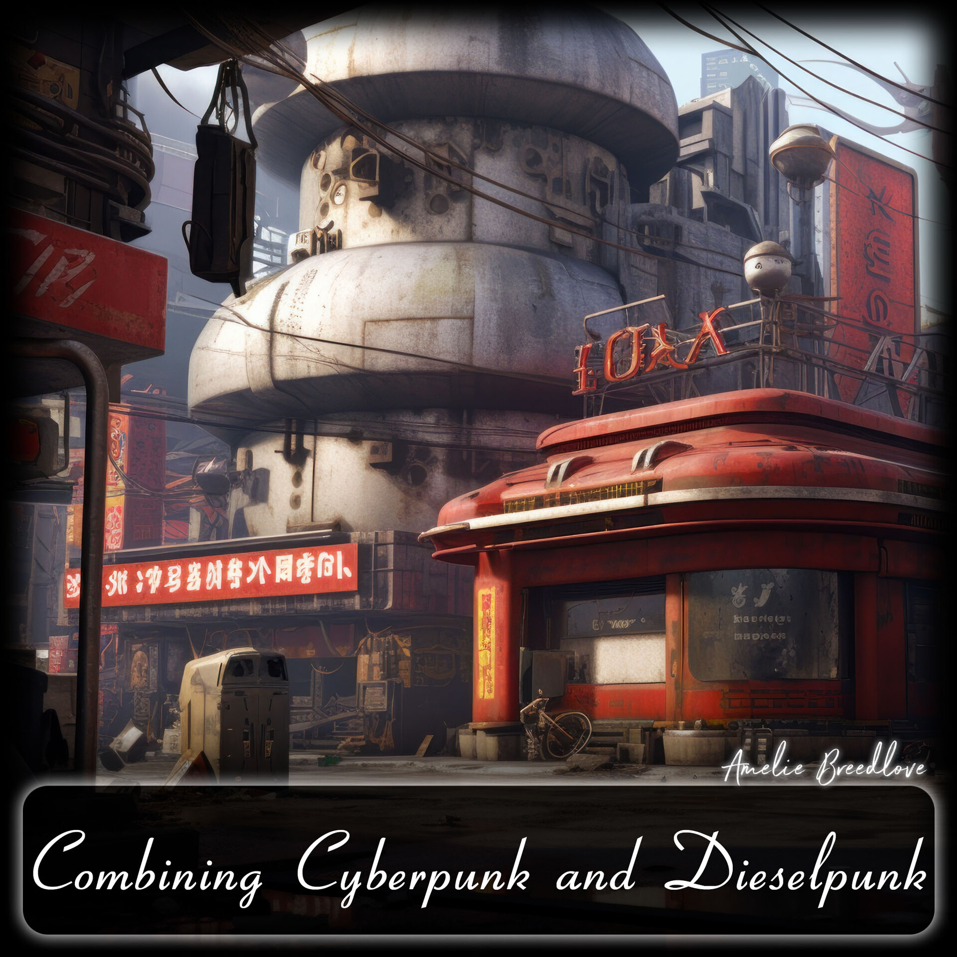 ArtStation - 290 Combining Cyberpunk And Dieselpunk Environment ...
