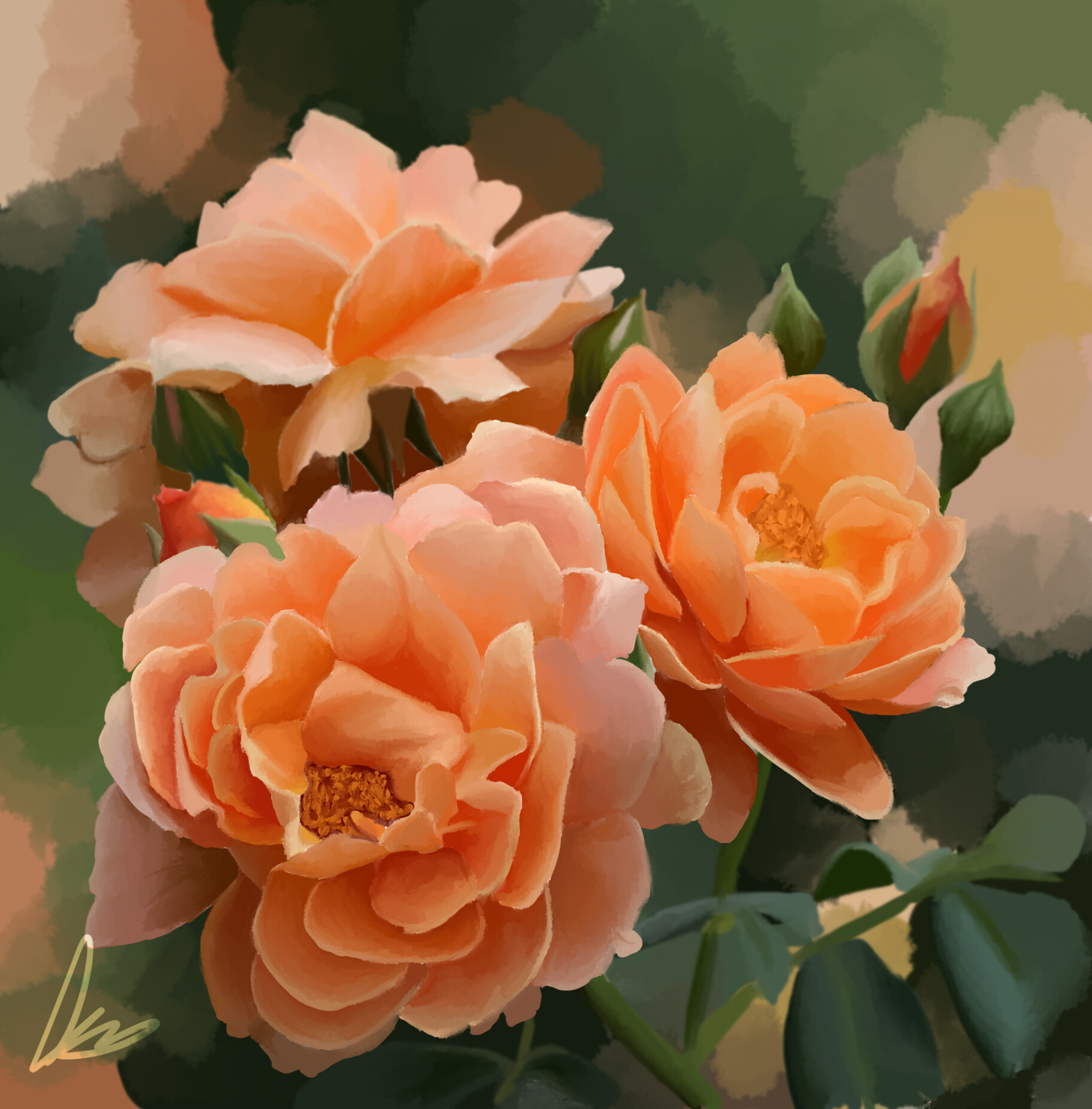 ArtStation - Orange roses