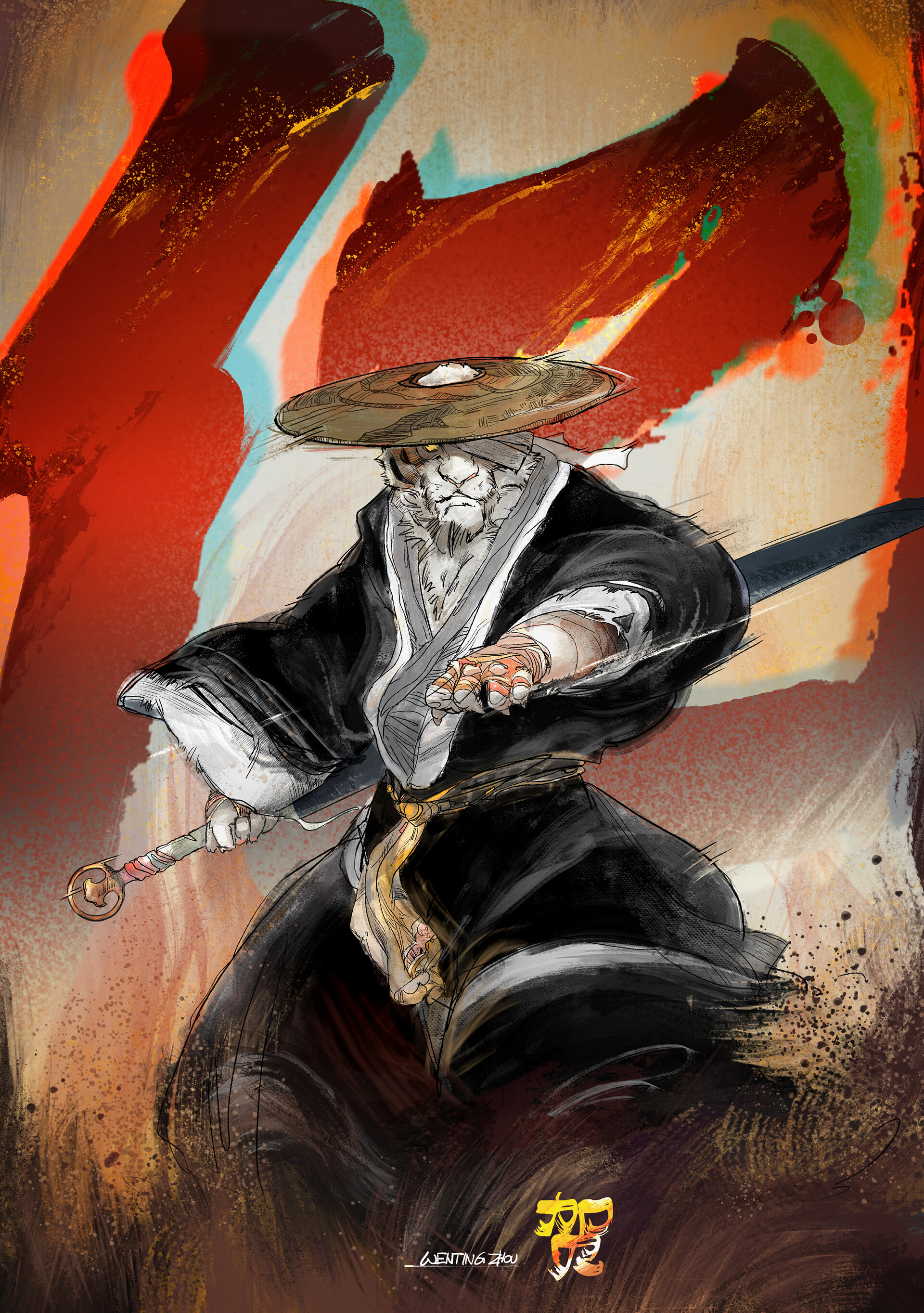 ArtStation - 贺图《喵十一》/Ruthless Blade