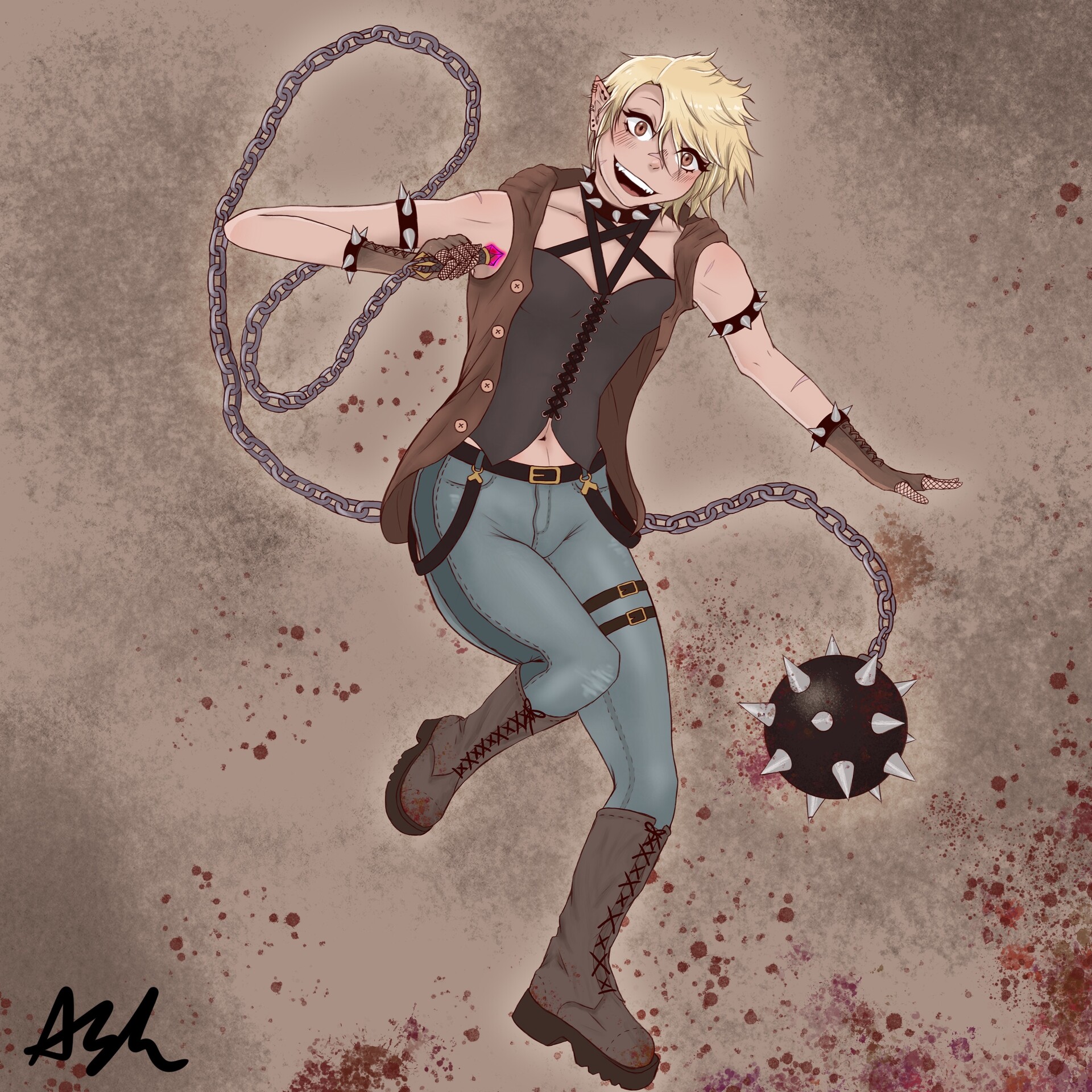 ArtStation - Eris the half-elf Barbarian