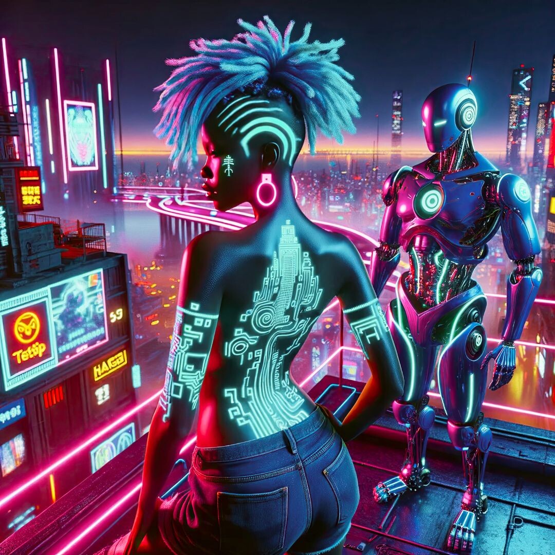 ArtStation - Neon Dreams: Harmony of Humanity and Technology
