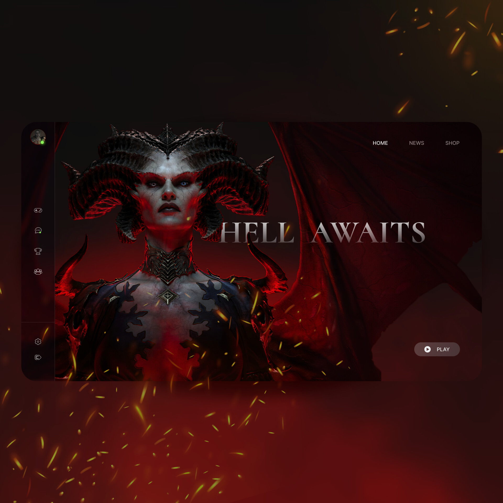 ArtStation - Diablo IV Launcher UI Design Lillith