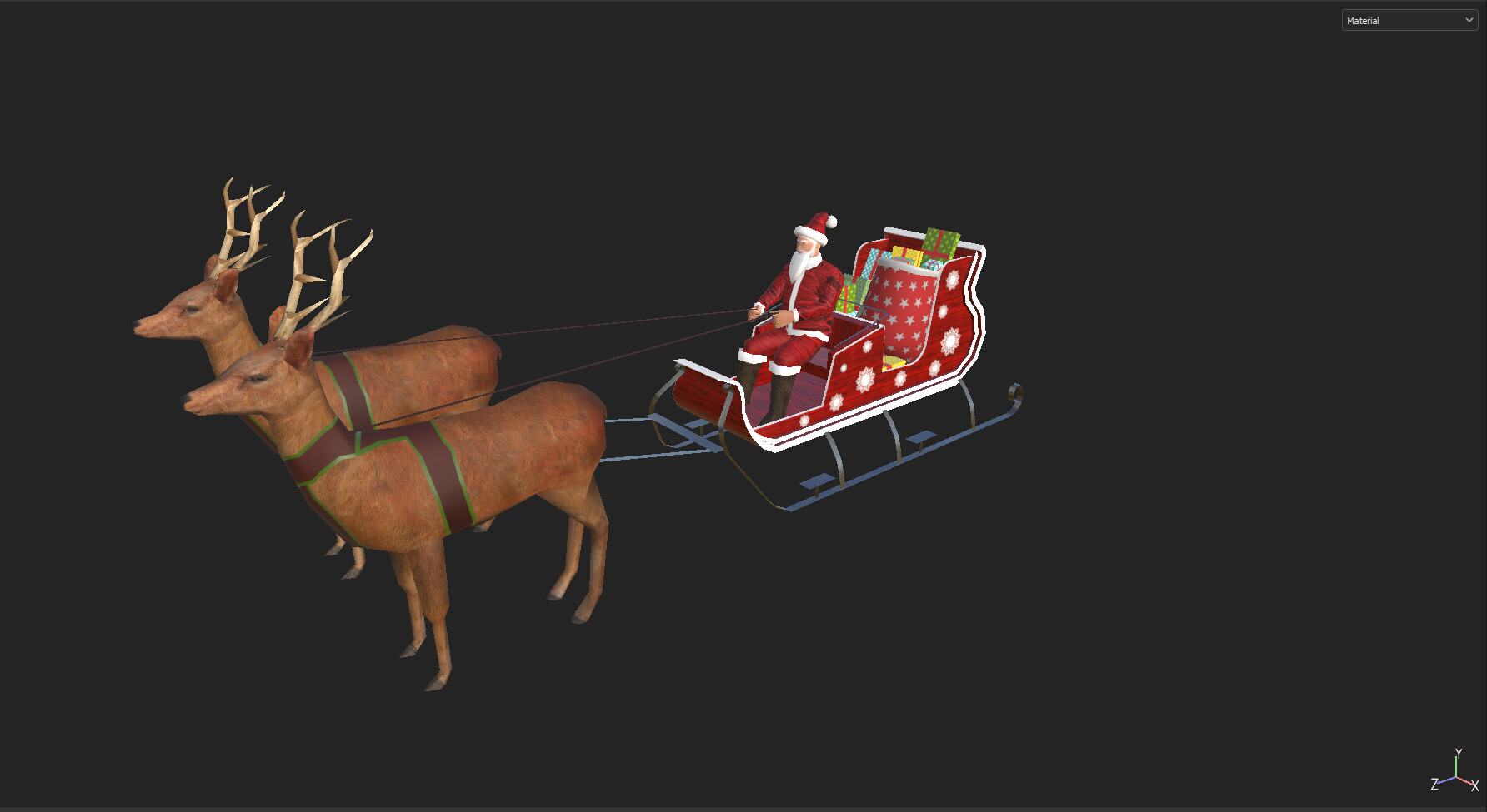 ArtStation - Santa_Reindeer_Sleigh (Mobile game)