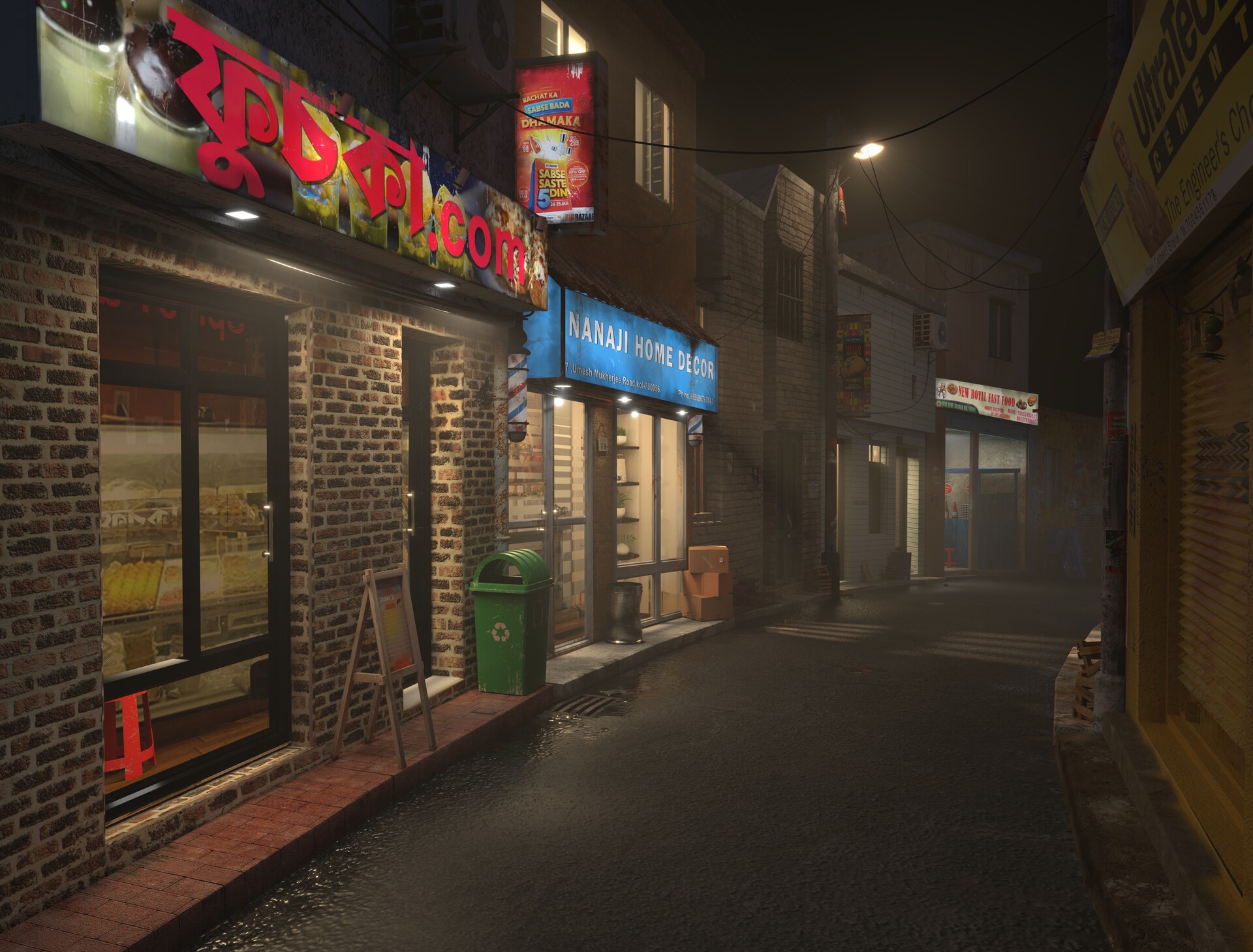 ArtStation - 3D street alley