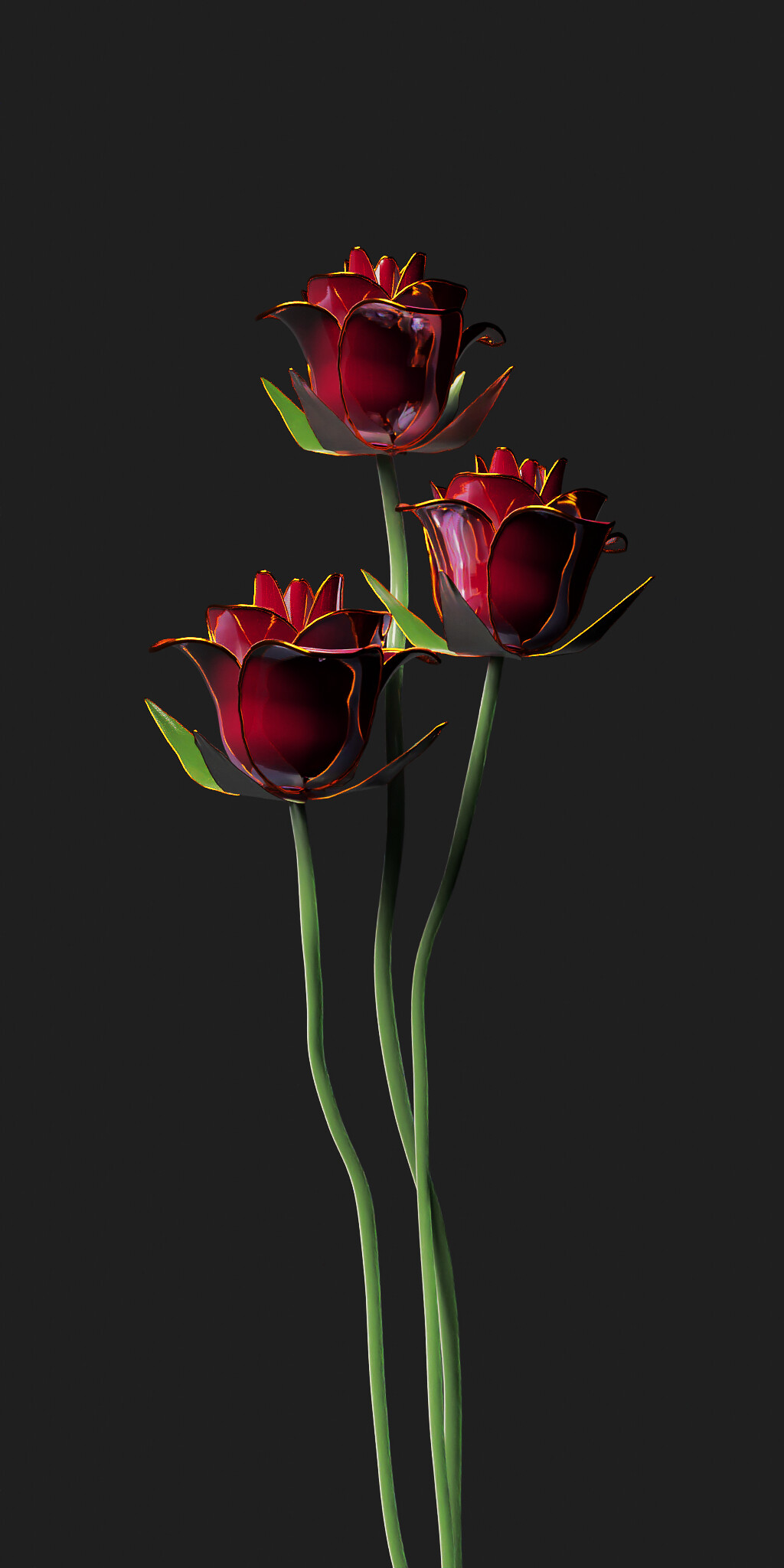 ArtStation - Glass Flowers Dark Background