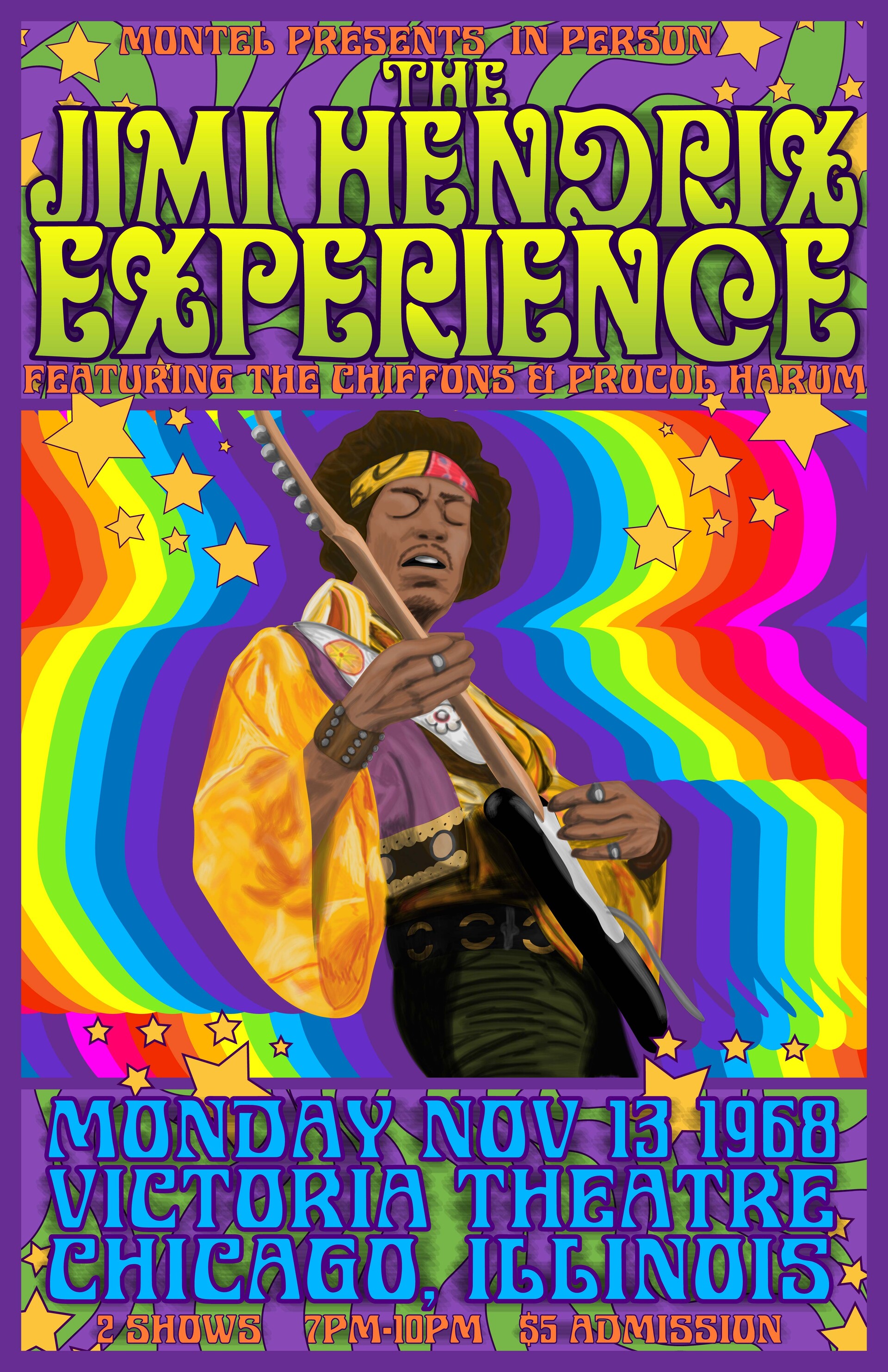 ArtStation - The Jimi Hendrix Experience - Gig Poster Concept Art