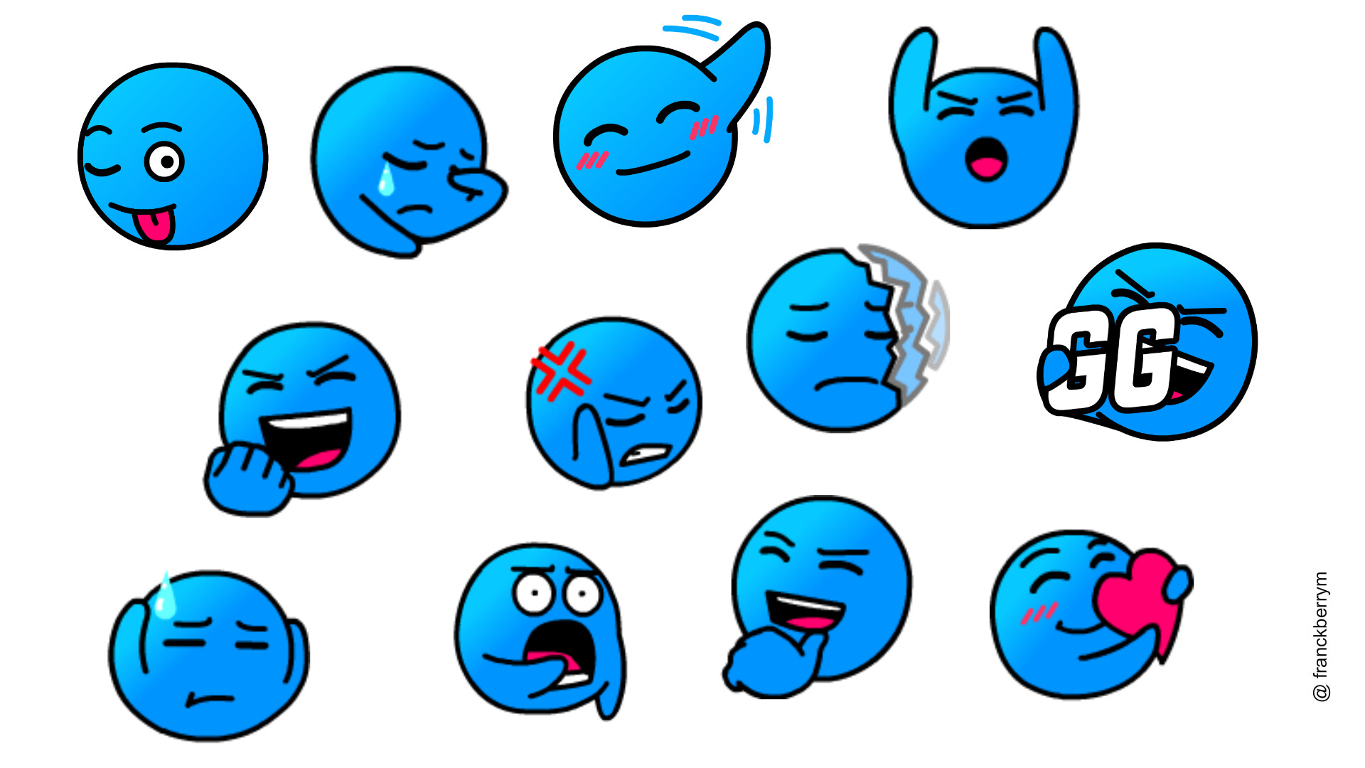 ArtStation - "Blue blob" Twitch Emotes