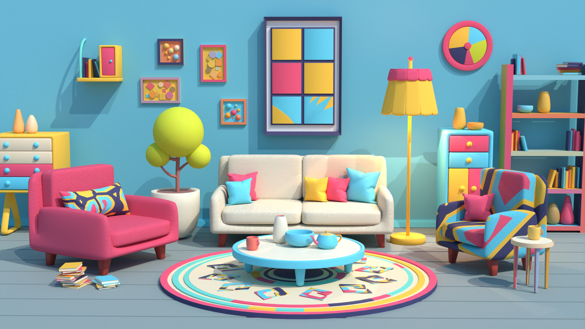 ArtStation - Stylized Living Room 3d model