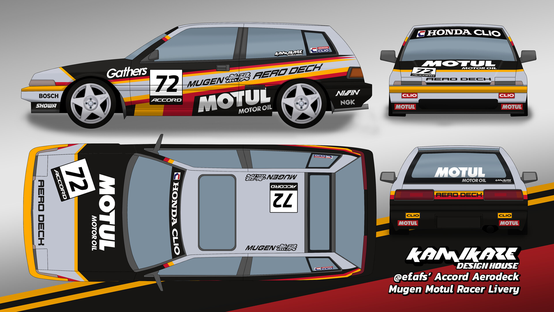ArtStation - Honda Mugen Accord Aerodeck - Mugen Motul Livery