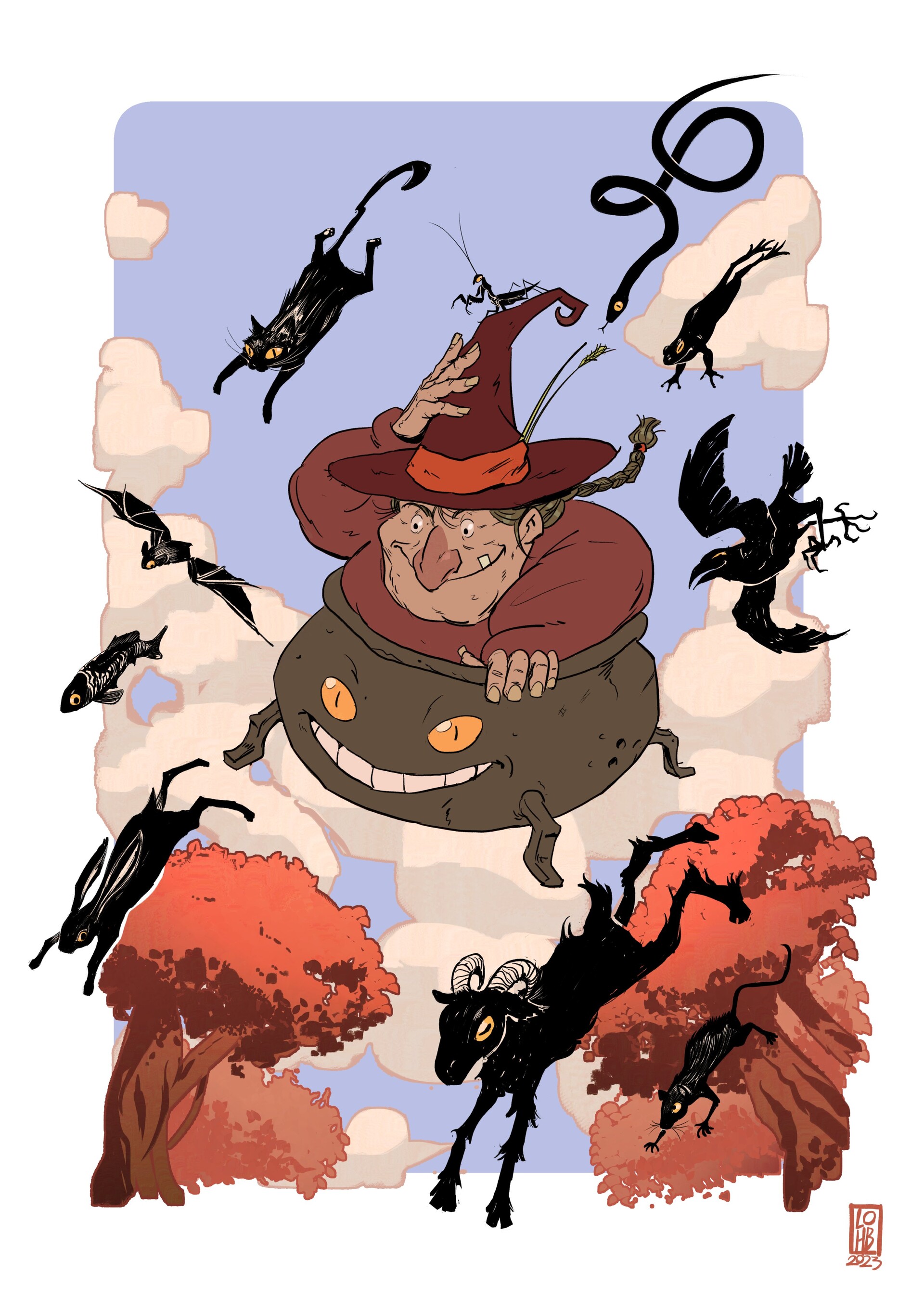 ArtStation - Witch with animals ! (Personnal illustration I did for a ...
