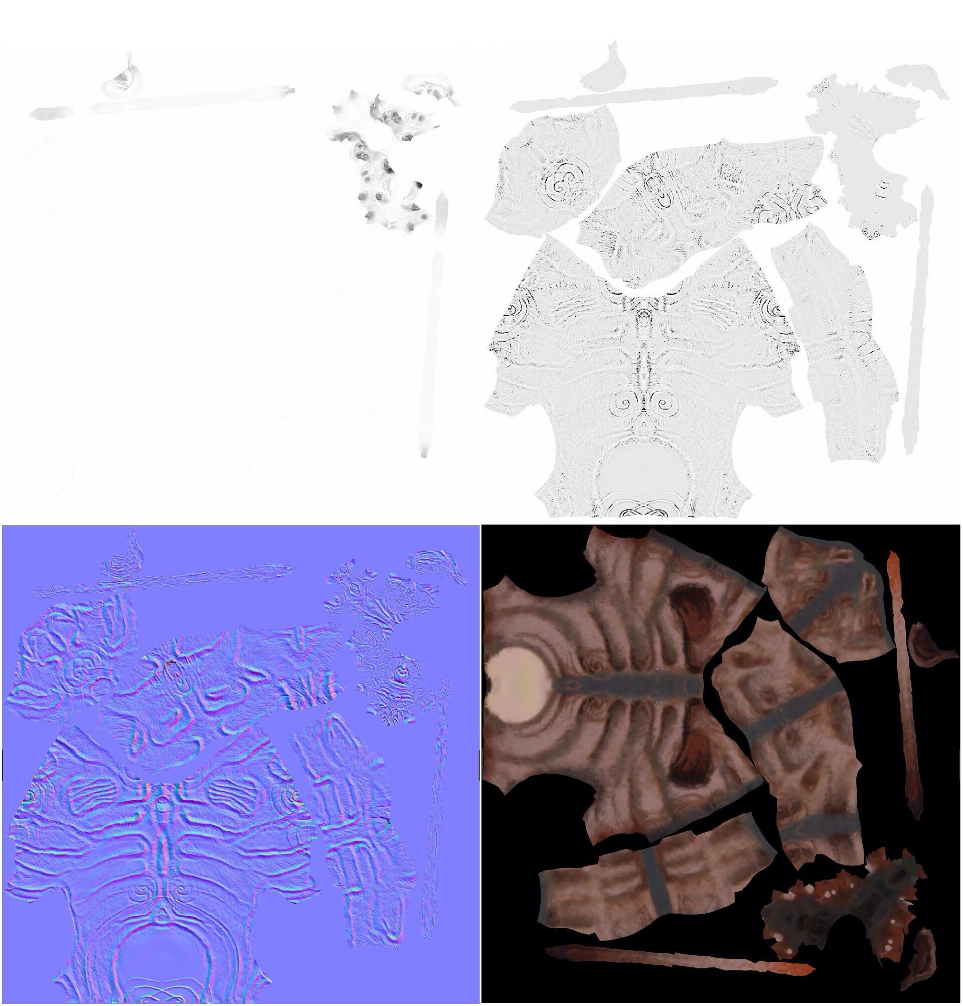 ArtStation - AO, Cavity, Normal and Albedo maps of the Body subtool
