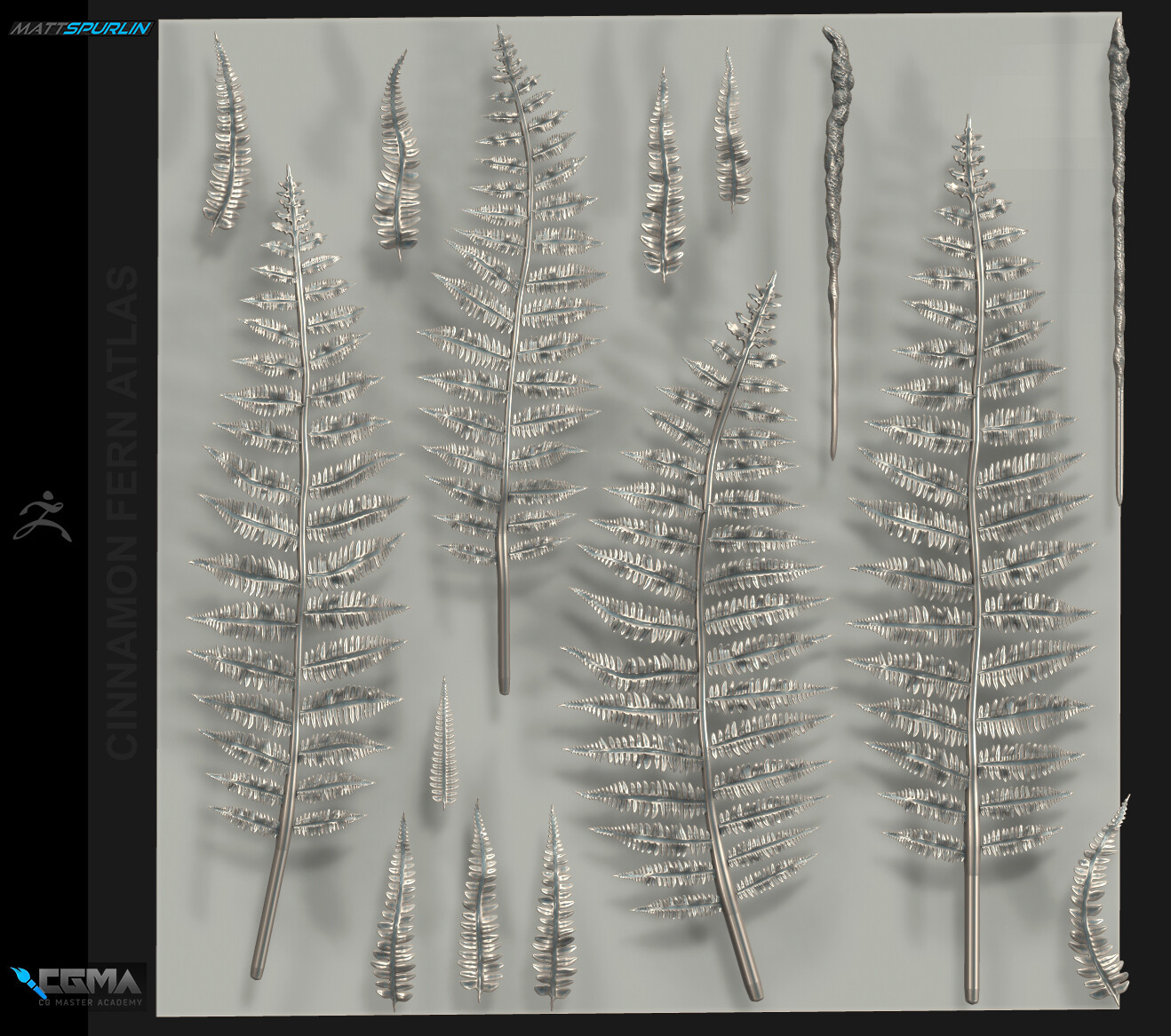 Matt Spurlin - CGMA: Vegetation and Plants for Games, Hi-Poly Breakdowns