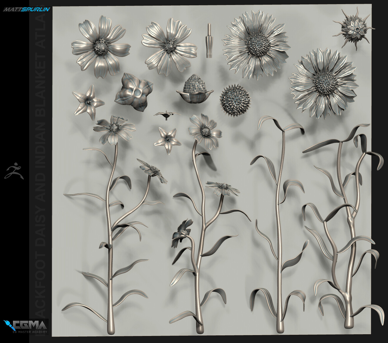 Matt Spurlin - CGMA: Vegetation and Plants for Games, Hi-Poly Breakdowns