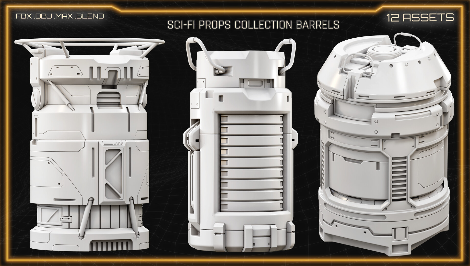 ArtStation - SCI-FI Props Collection BARRELS