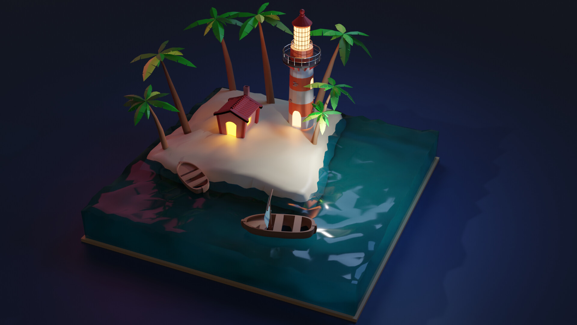 ArtStation - Simple Low Poly Island 3D Model