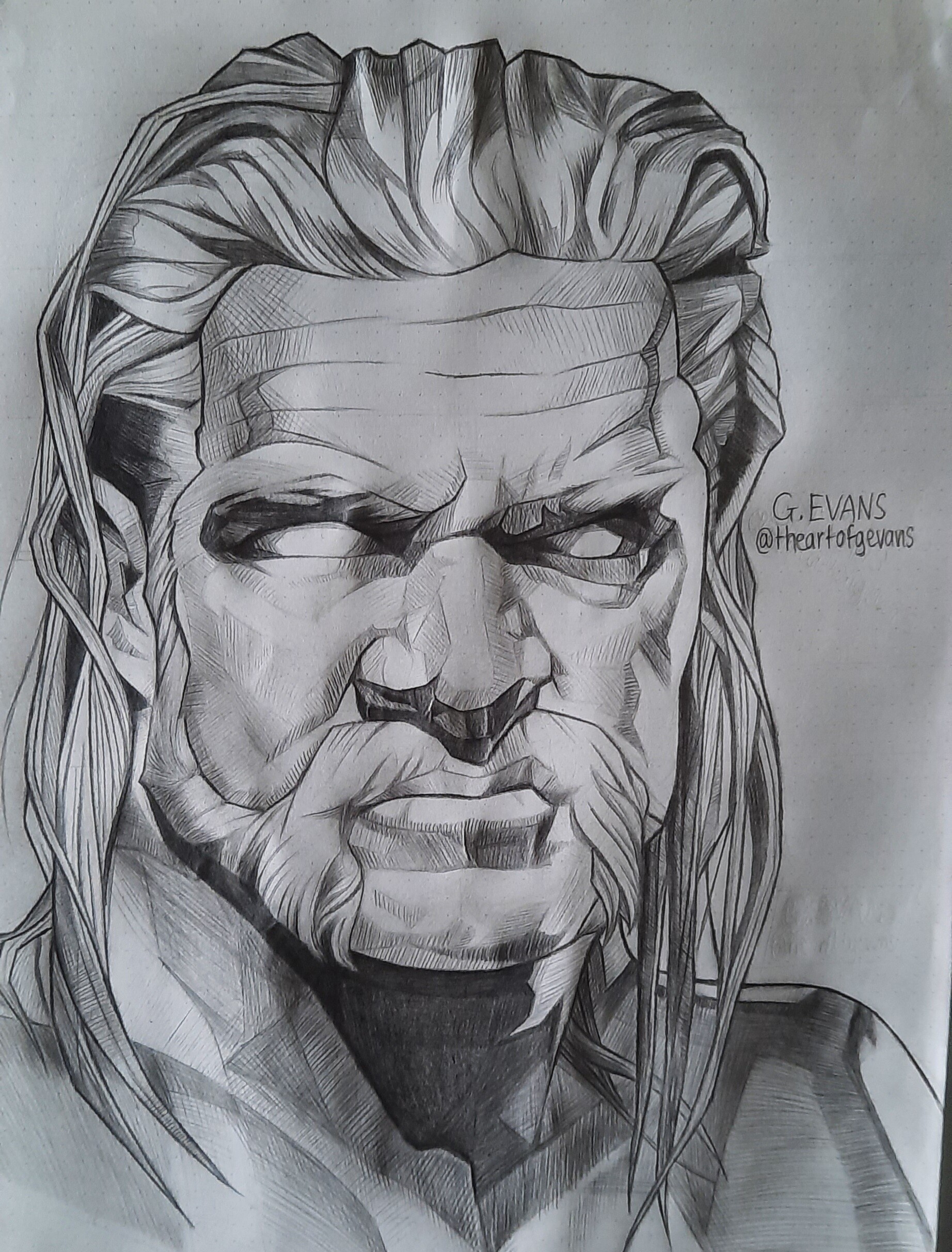 ArtStation - Pencil Drawing Of Triple H (Unofficial Fan Art).