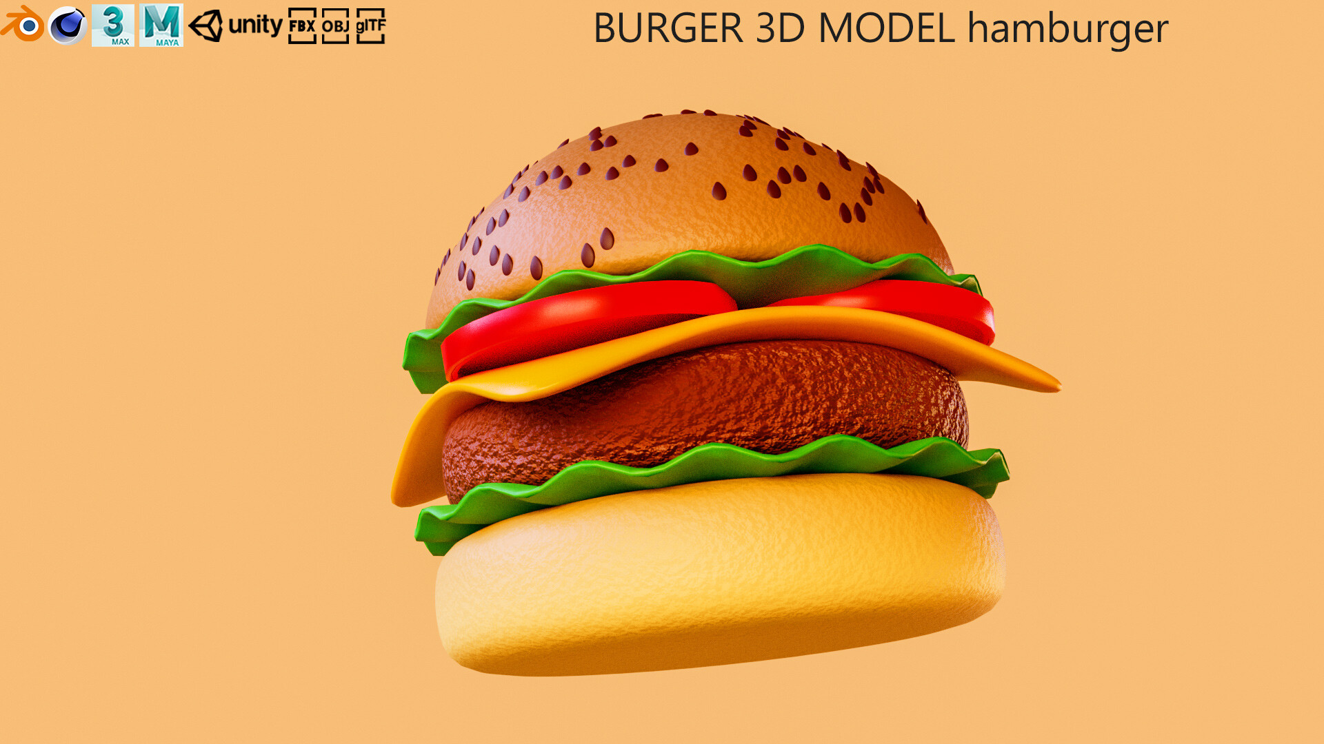 ArtStation - BURGER 3D MODEL hamburger