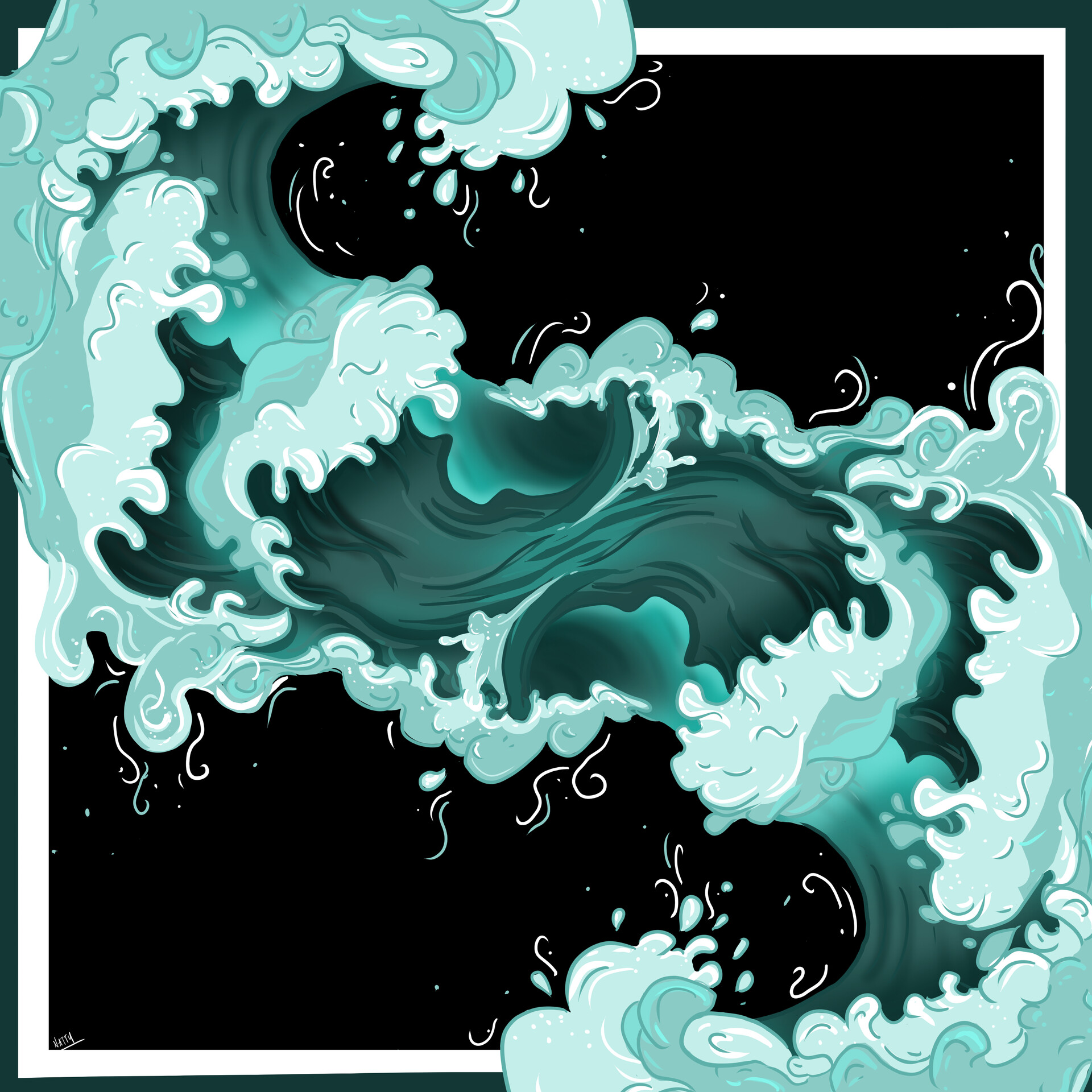 ArtStation - Abstract Wave Study Digital Painting