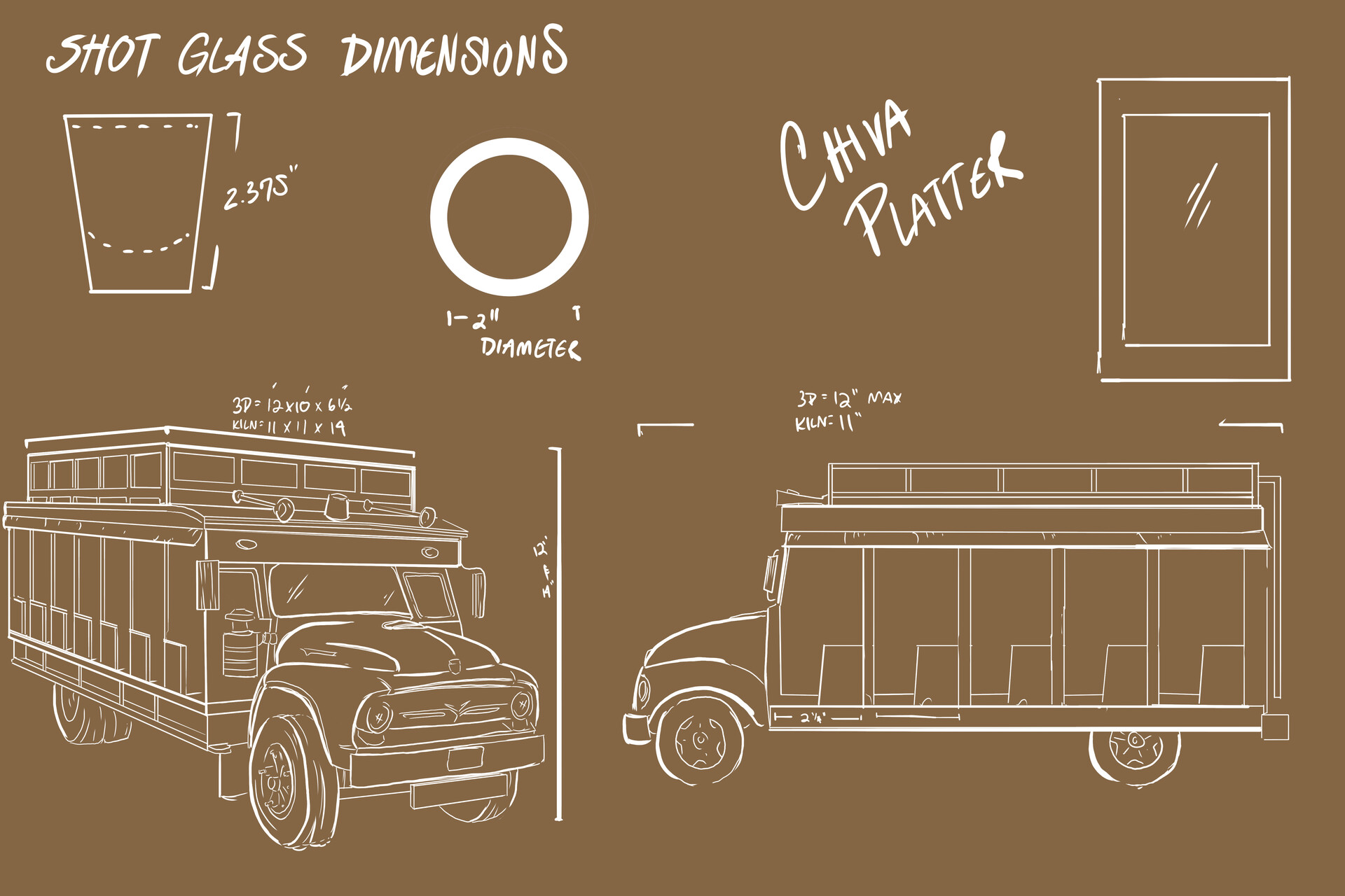 ArtStation - Chiva Diner Platter - Technical Drawing