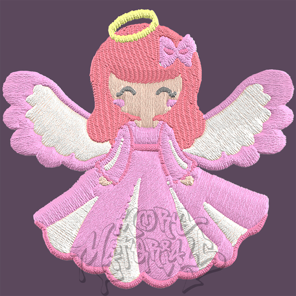 ArtStation - Kawaii Chibi Angel - Embroidery Decal