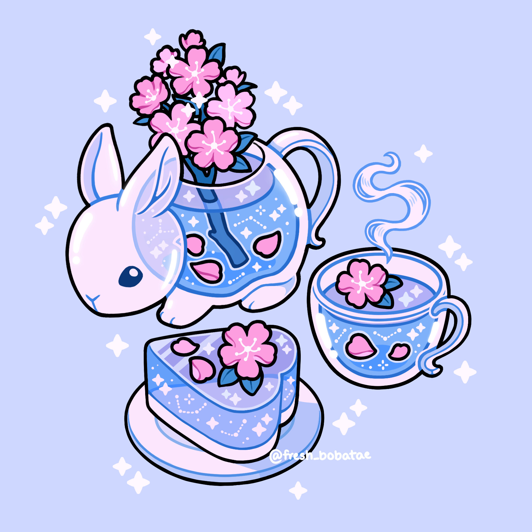ArtStation - sakura tea set