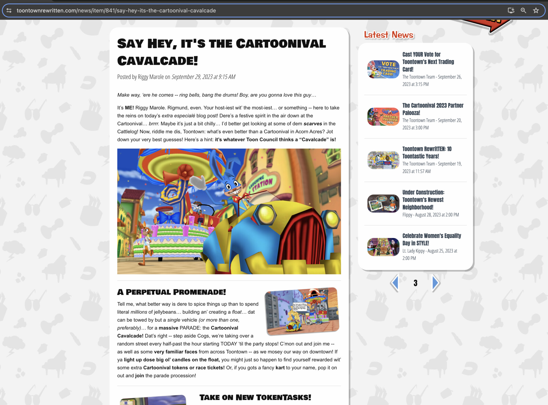 Daniel Borkow - Riggy's Cartoonival Float (Toontown Rewritten)