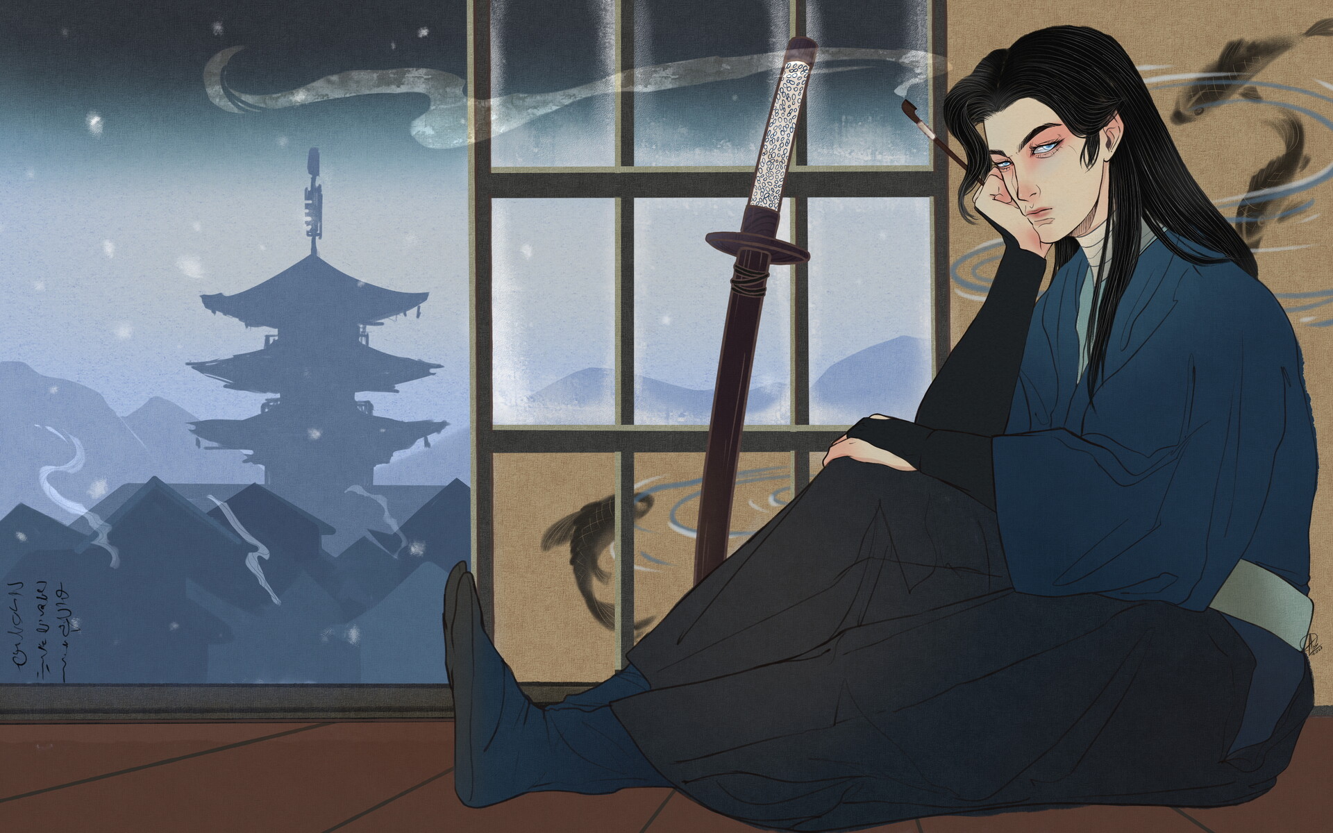 ArtStation - Blue Eye Samurai (Ukiyo-e)