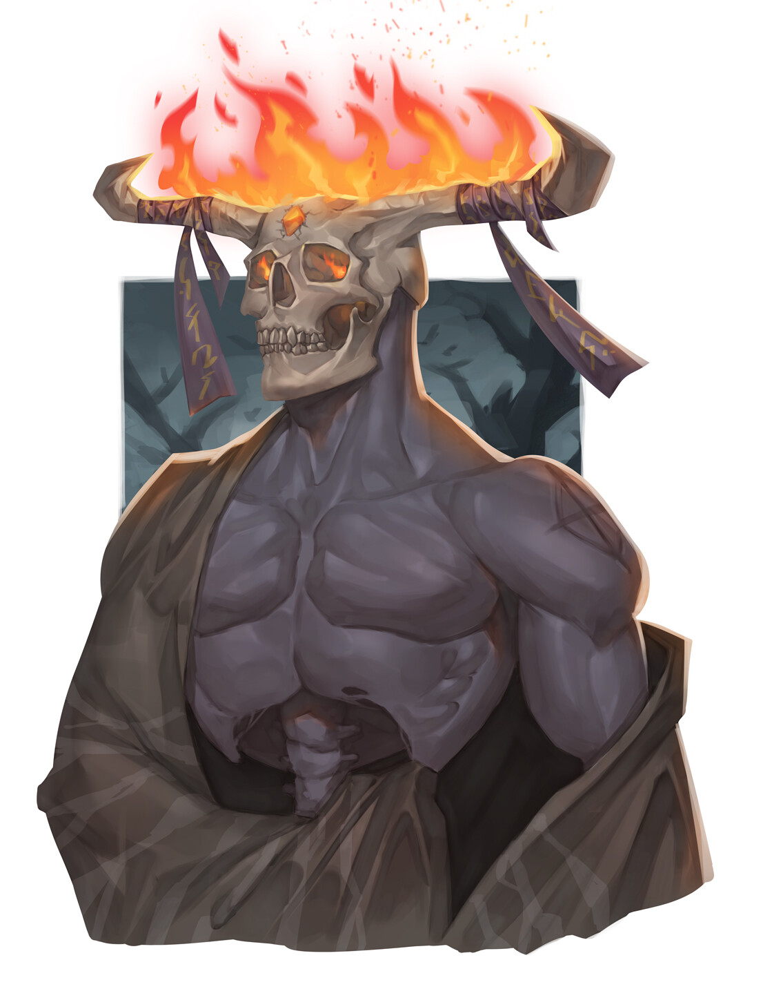 ArtStation - Indech god of Destruction, Fire, Graves (Commission)