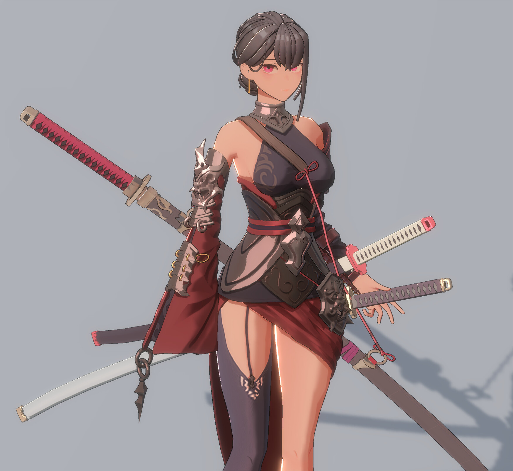 dong ju kim - Samurai girl Fan Art - Bake Hand Paint and PBR+NPR Shader graph study