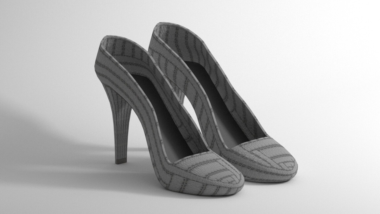 ArtStation - Patterned high heel shoe - 3D Model