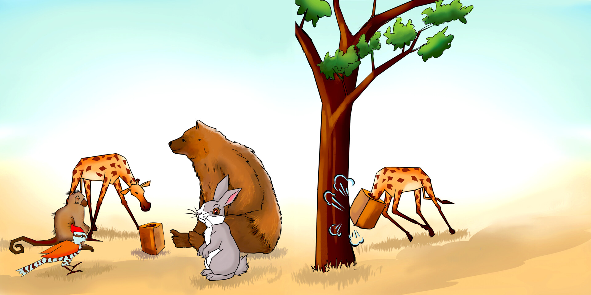 ArtStation - Why giraffes have long necks comic book