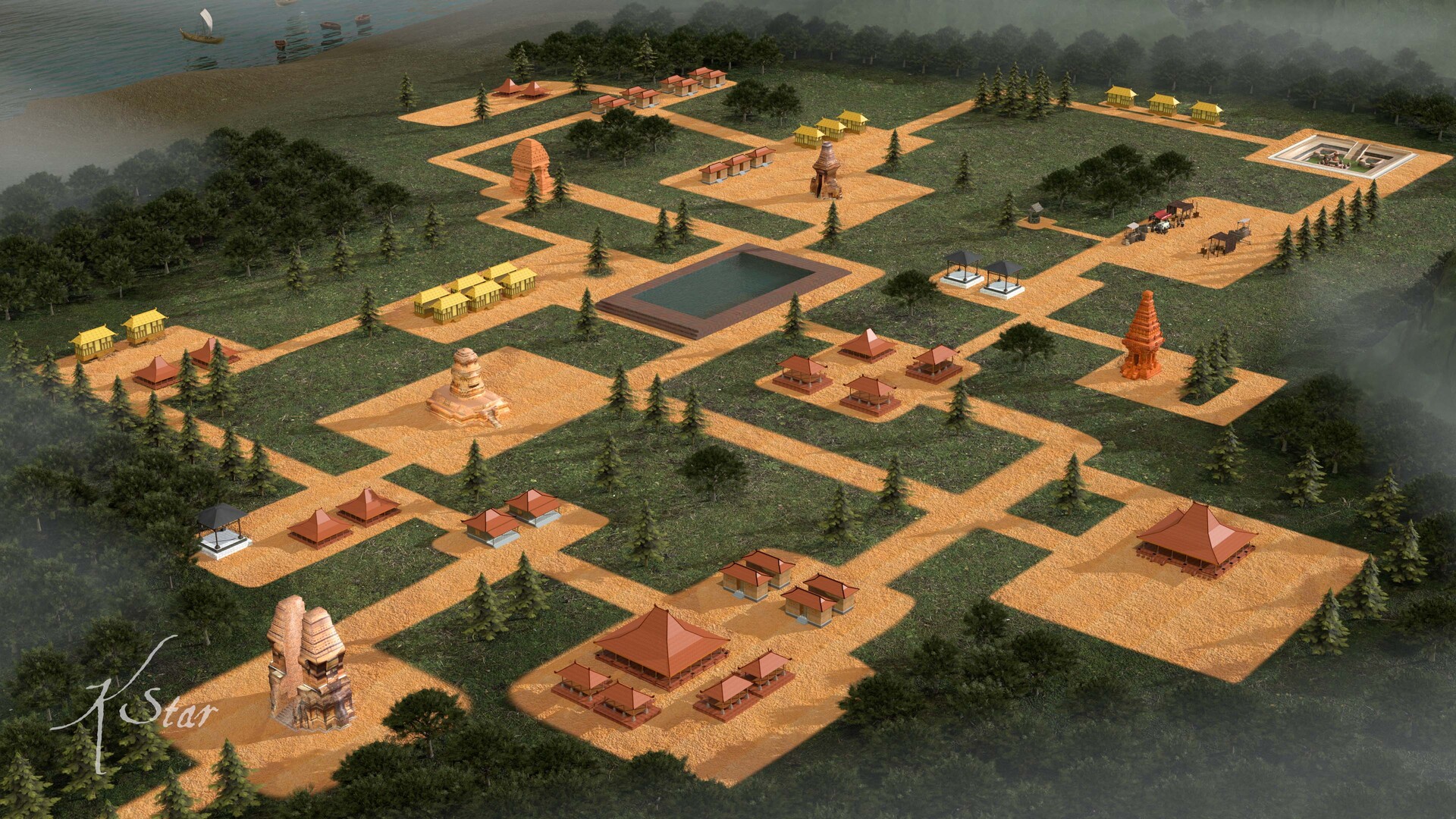 ArtStation - Environment - Majapahit Map